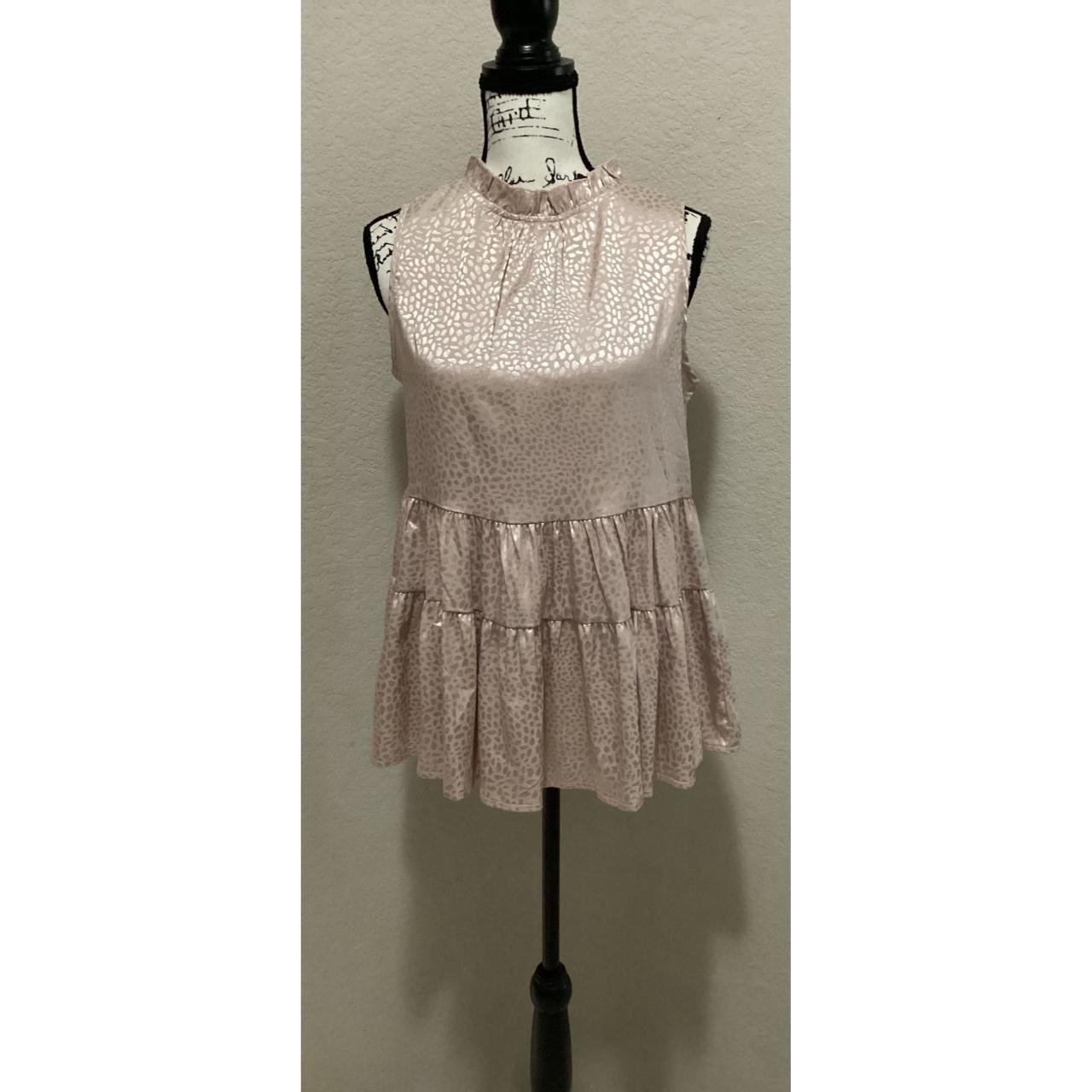 Seasty Women's Sleeveless Tiered Ruffle Blouse/... - Depop