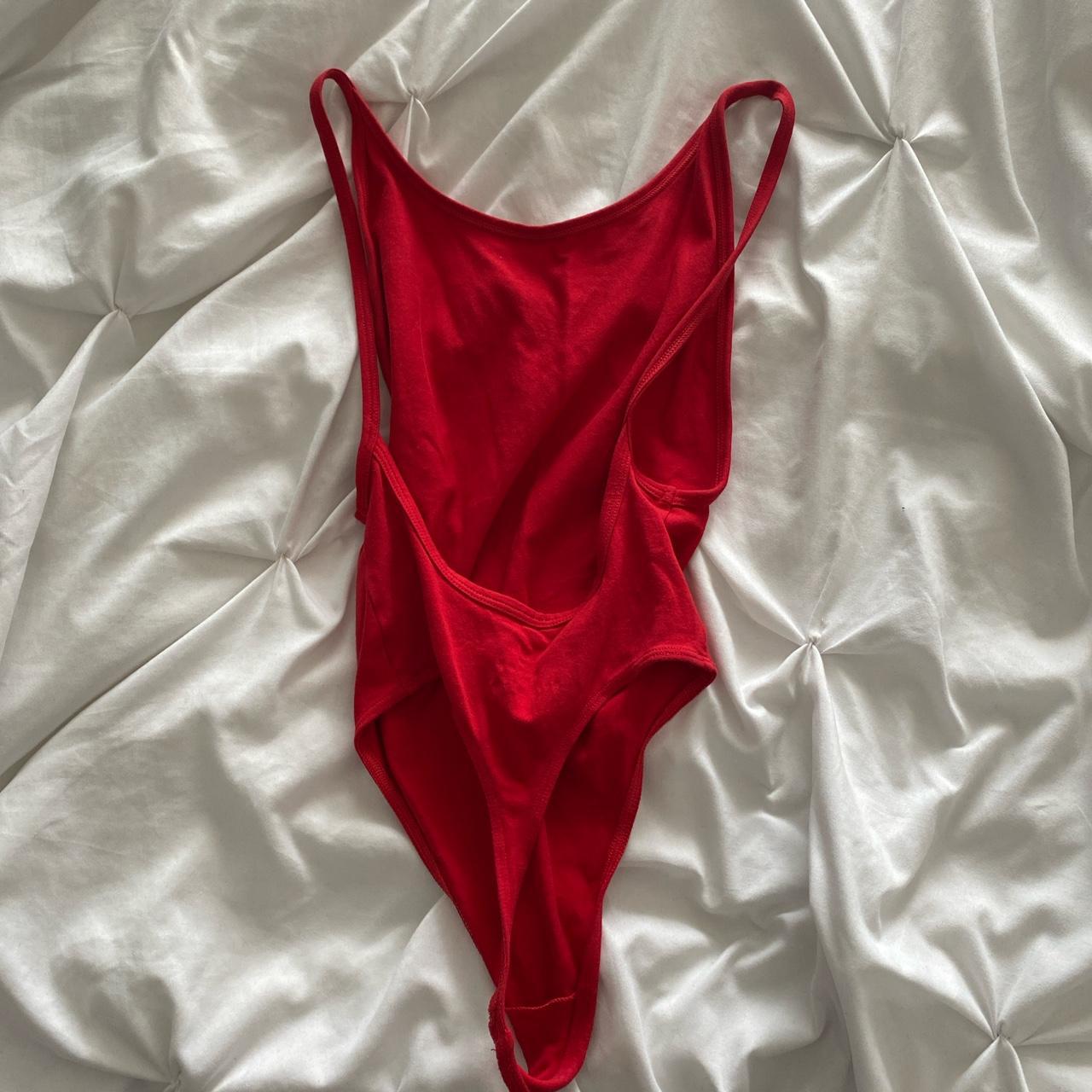 Size xxs Aritzia TNA red bodycon bodysuit! Thong... - Depop