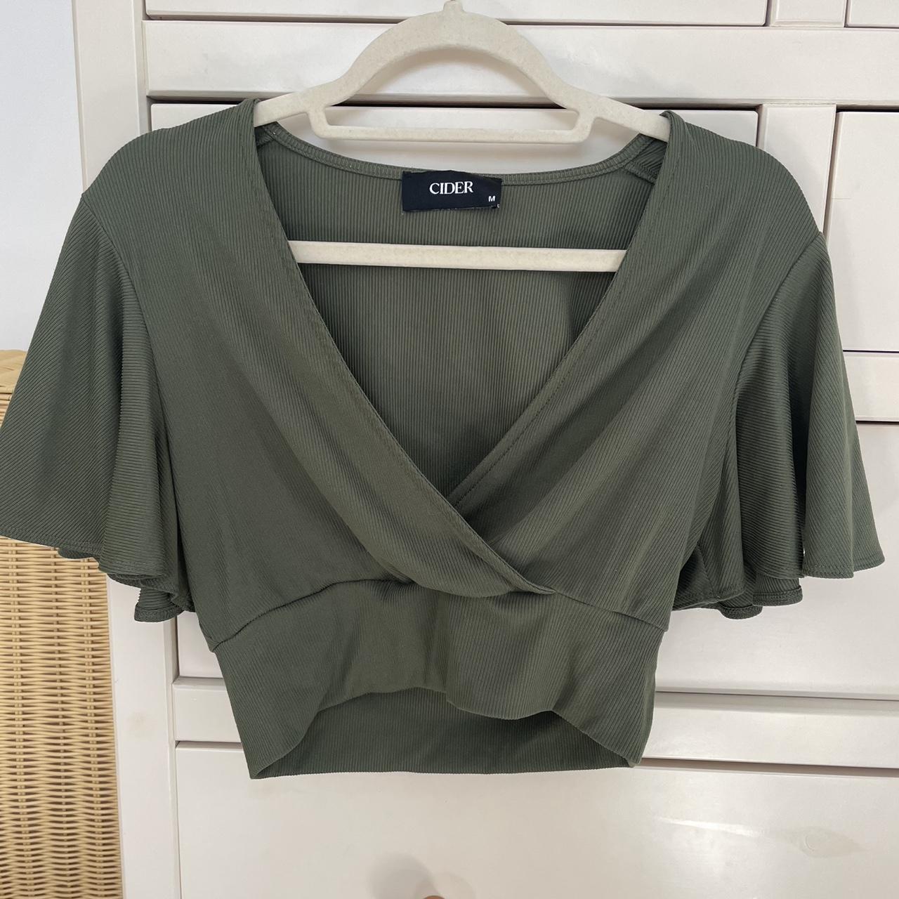 Cider Green Wrap Crop Top #croptop - Depop