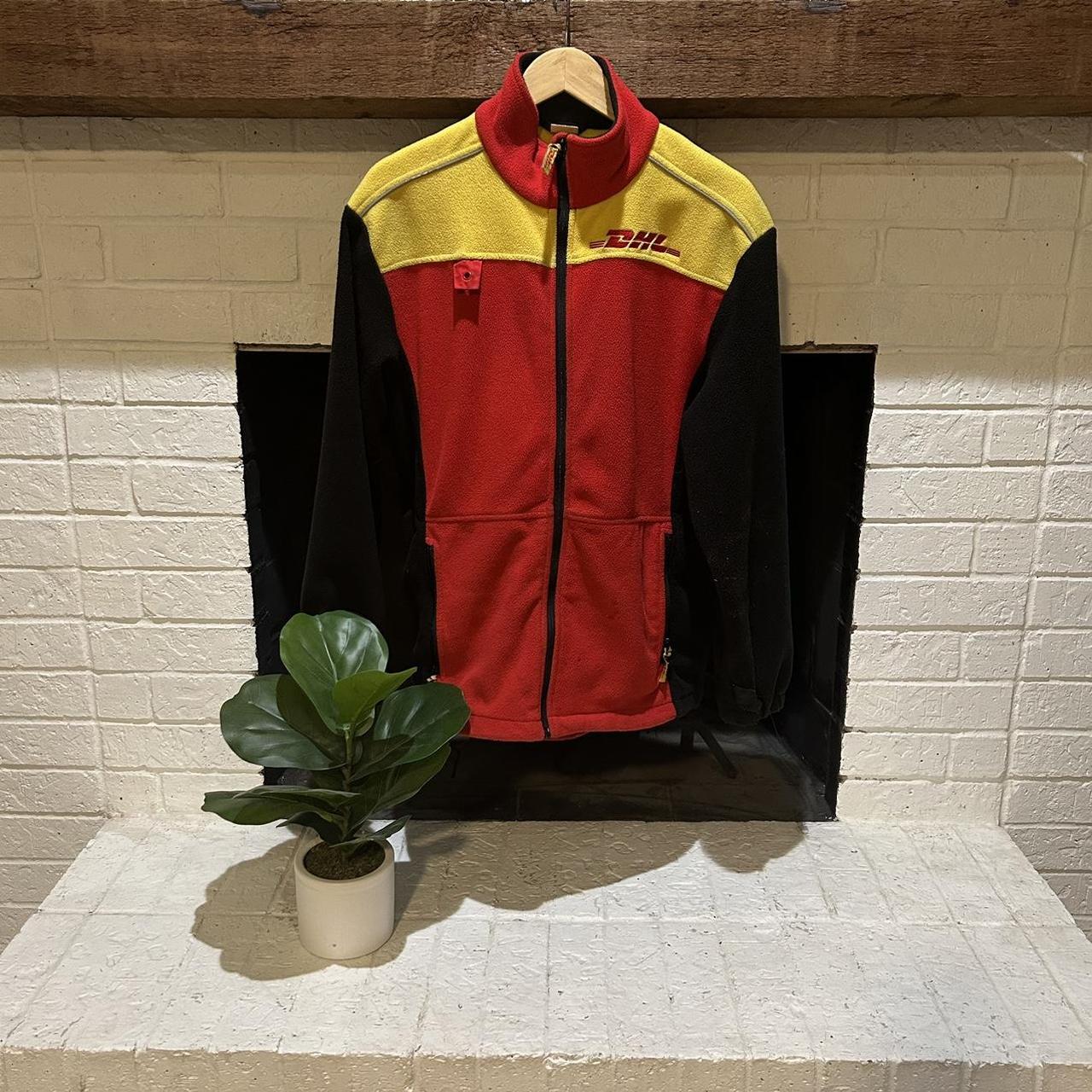Y2K DHL Express Fleece Jacket! No major flaws or... - Depop