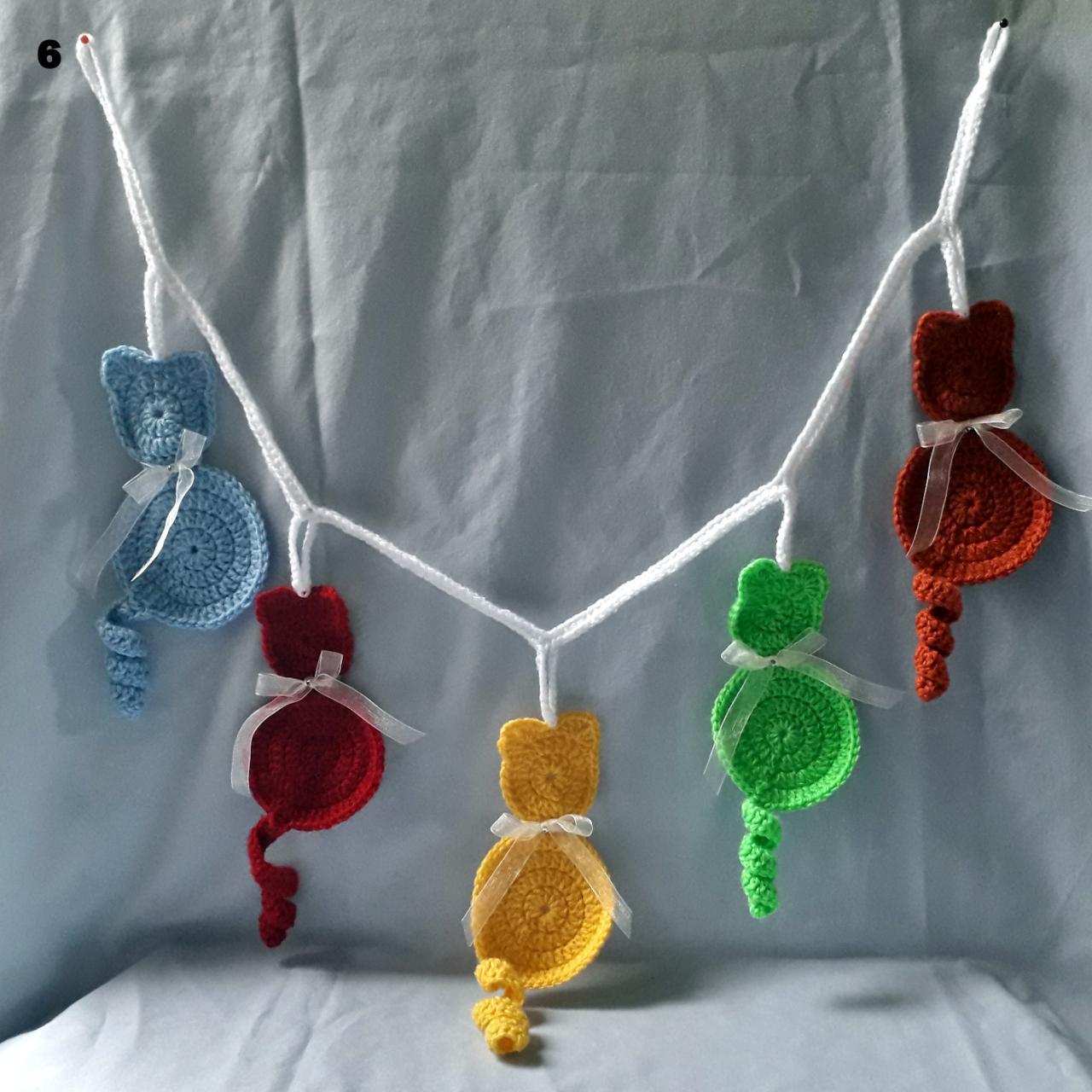 Handmade. Crochet. Cat. Wall Decoration / Bunting /... - Depop