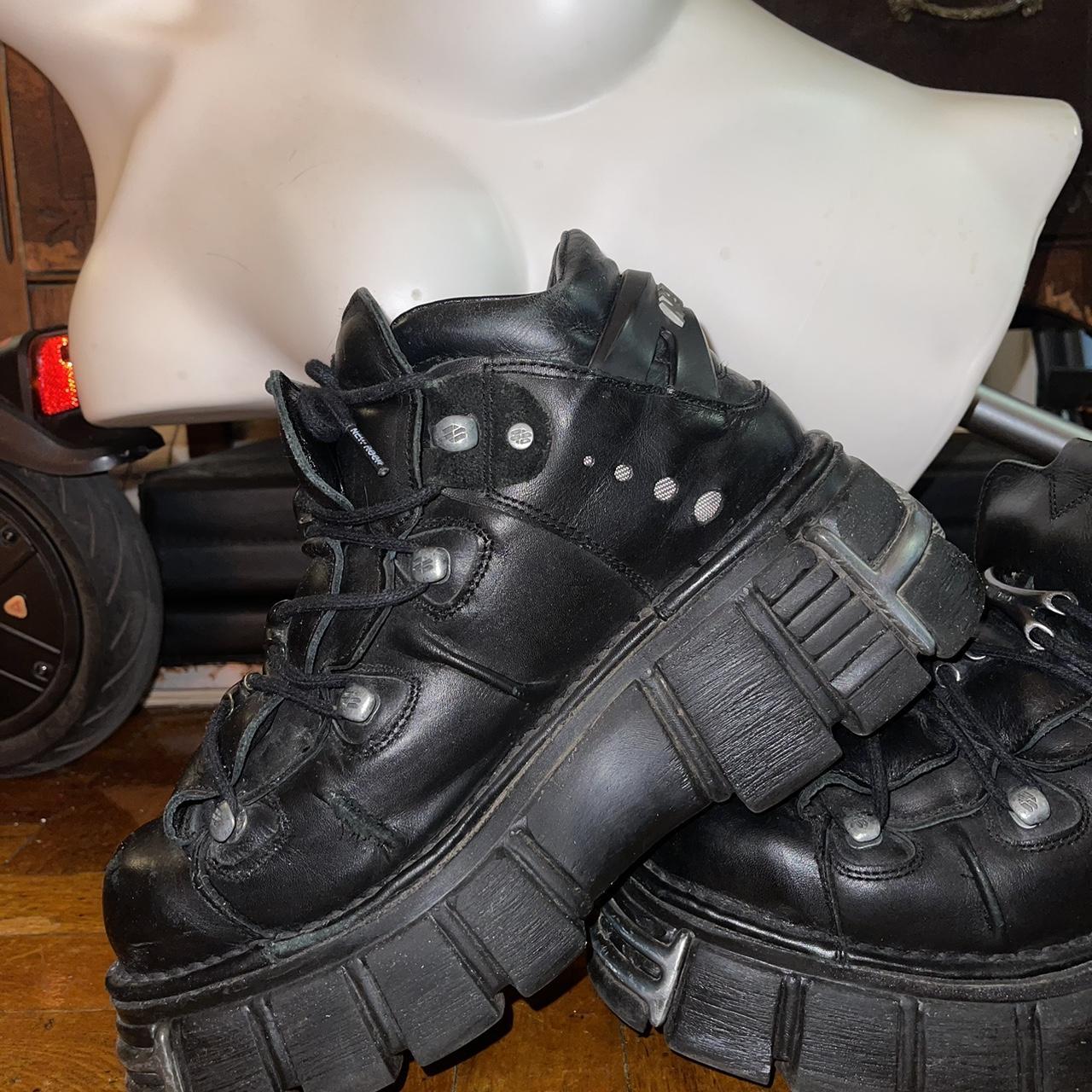 New Rock 106-S leather platform shoes Tower Ankle... - Depop