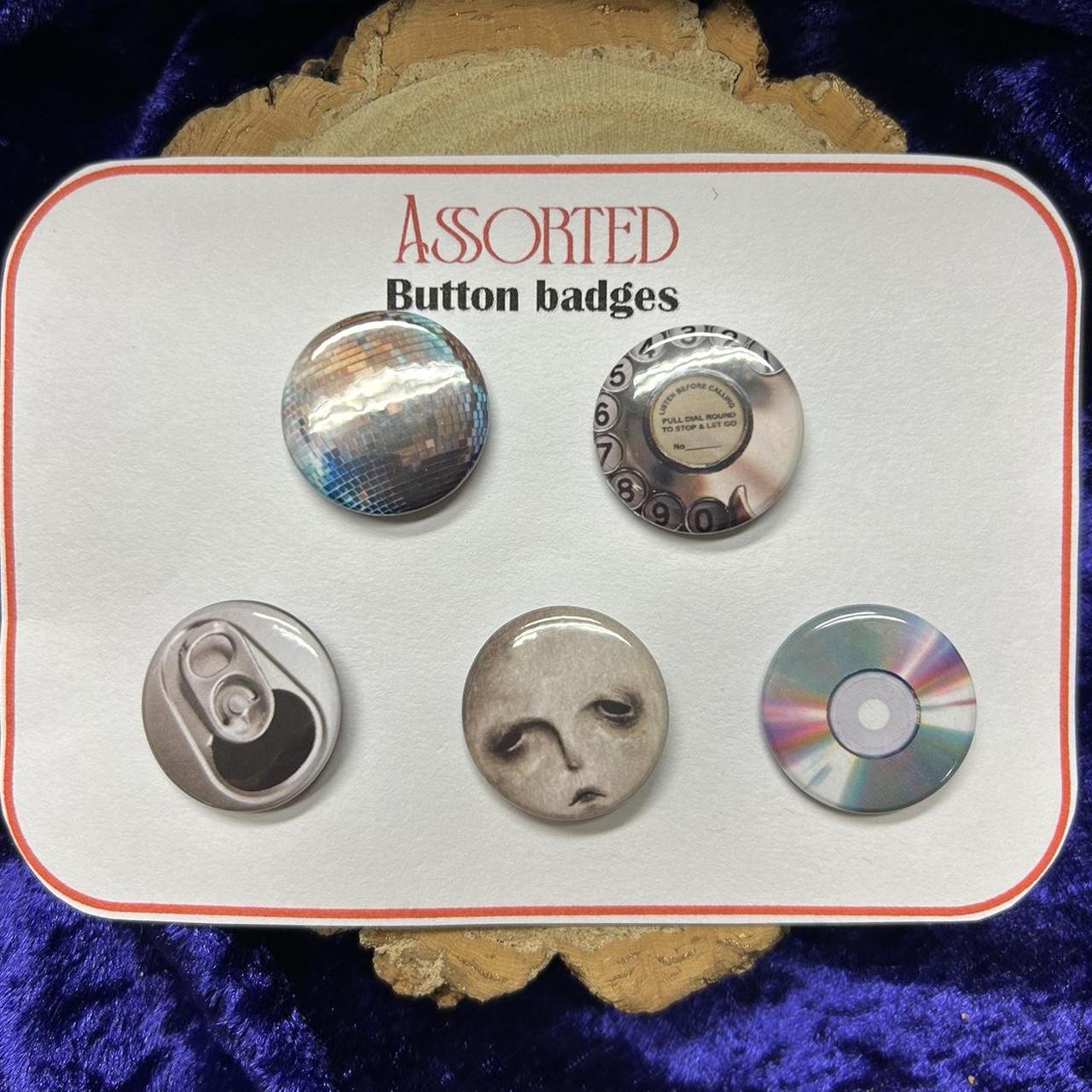 Assorted button badges 🩶 - set of 5 Handmade by... | Depop