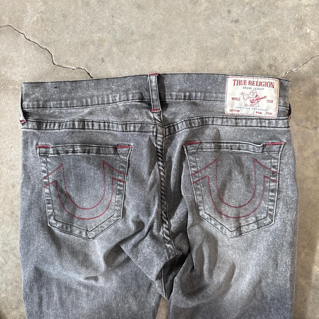 True Religion grey and red jeans Ricky straight... | Depop