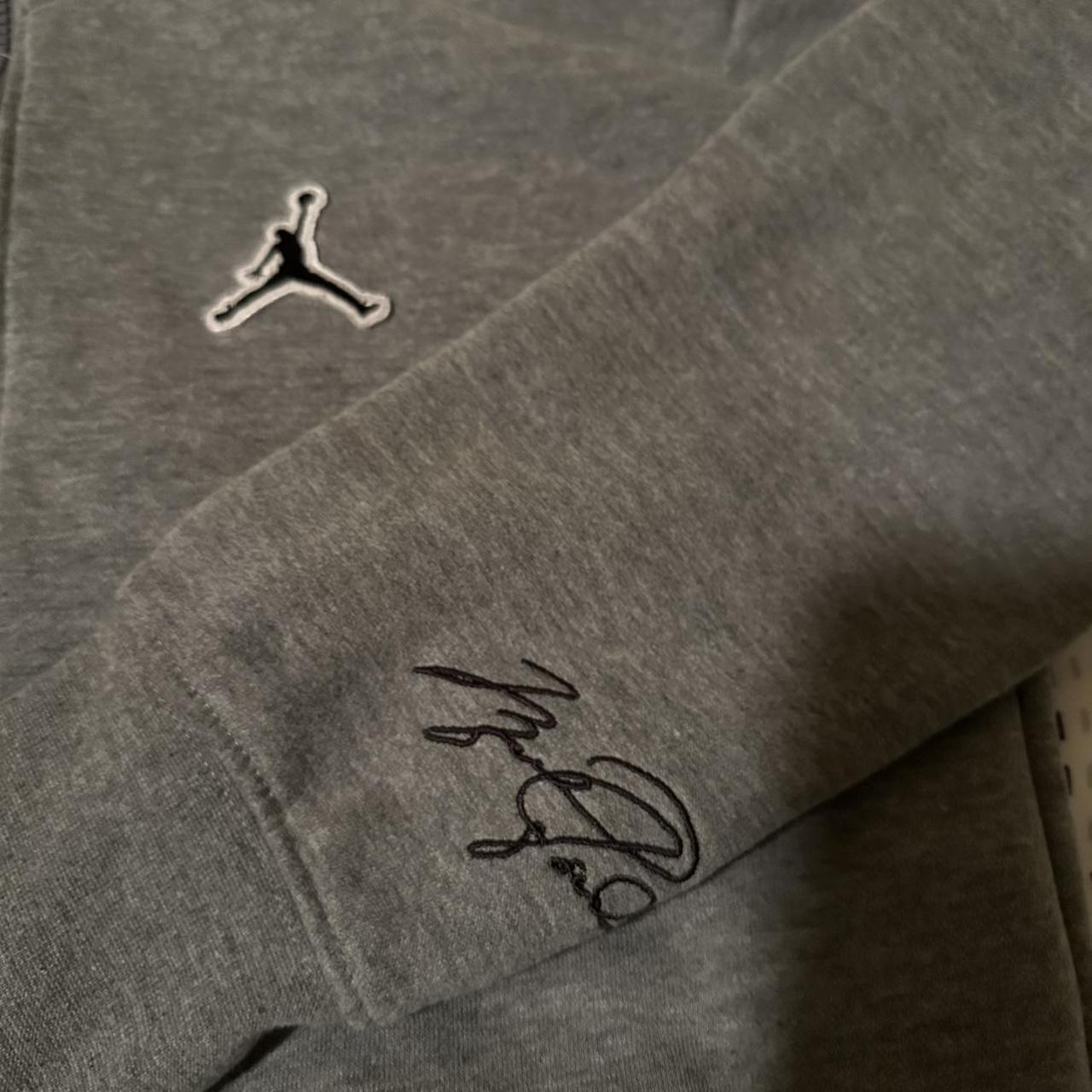 Grey Jordan Zip Up Big kids Size L | Depop