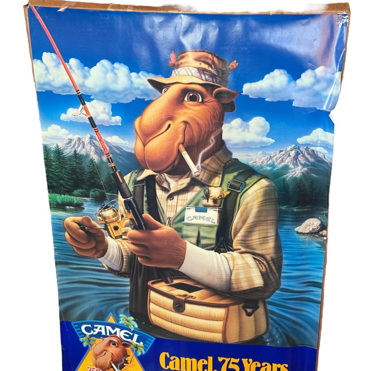 Vintage Camel 75th Birthday Joe Fishing poster.... - Depop