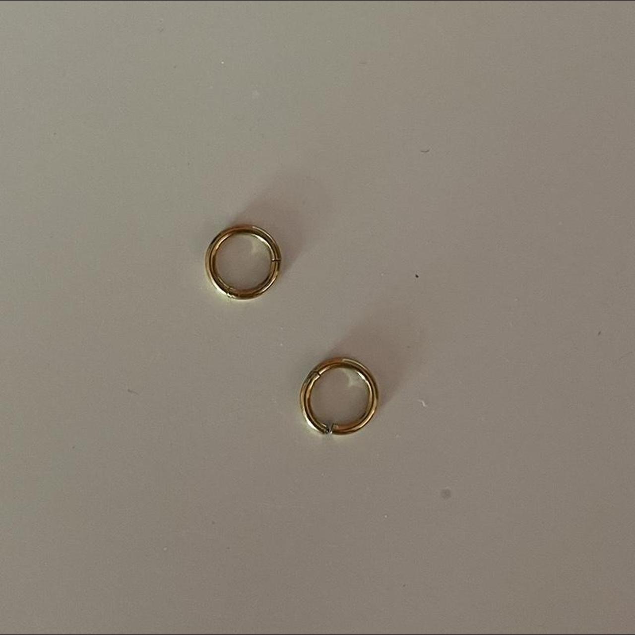 6mm gold hoops simple staples two pairs available.... - Depop