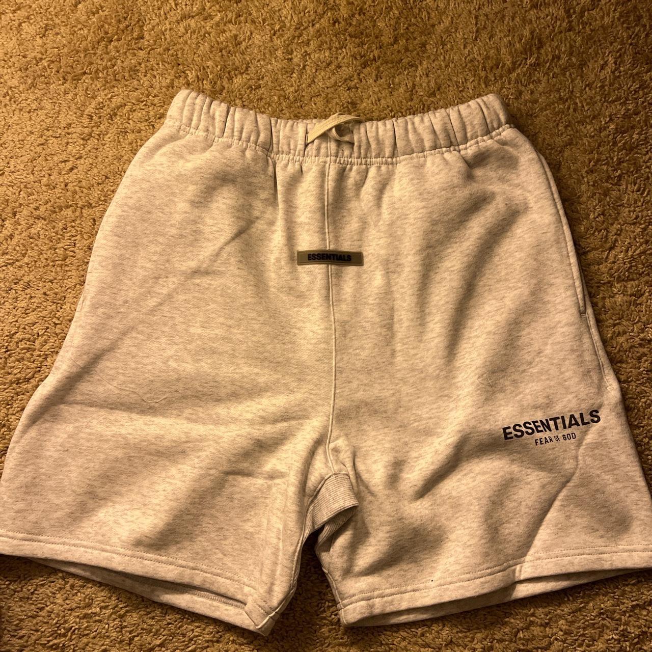 Fear of God Essentials Sweat Shorts Light Heather... - Depop