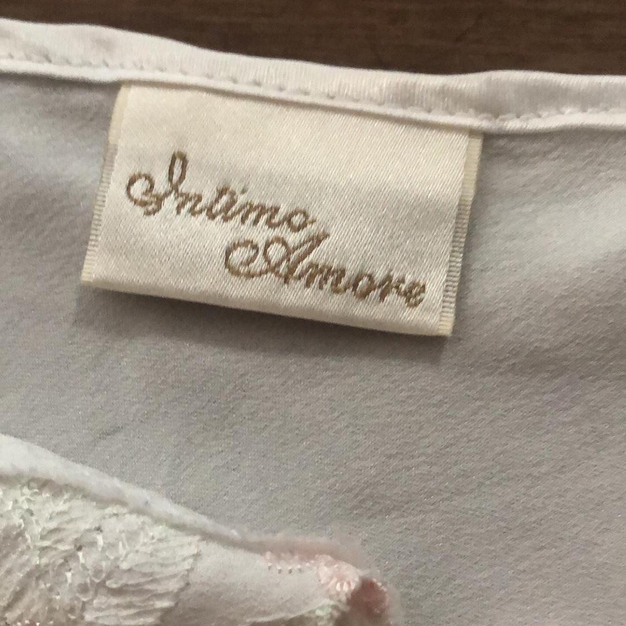 white intimo amore slip dress with a slit... - Depop