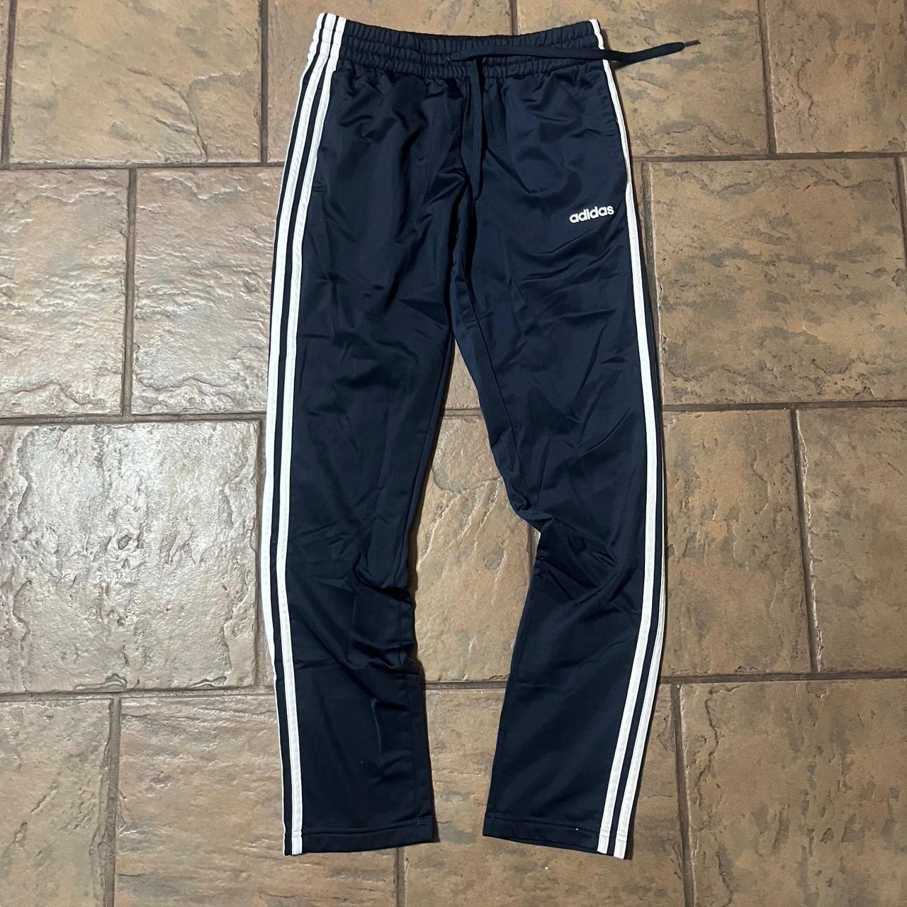 Navy and White Adidas Joggers Great condition Size... | Depop