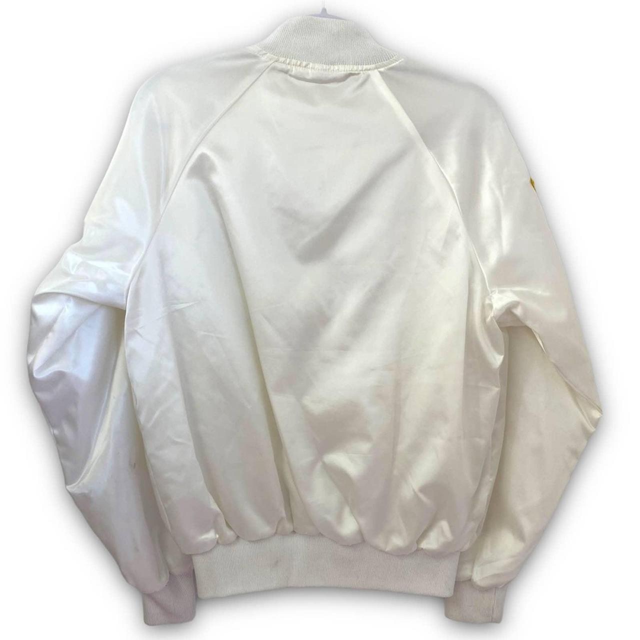 Vintage Police Bomber Jacket with Patches White Size... - Depop