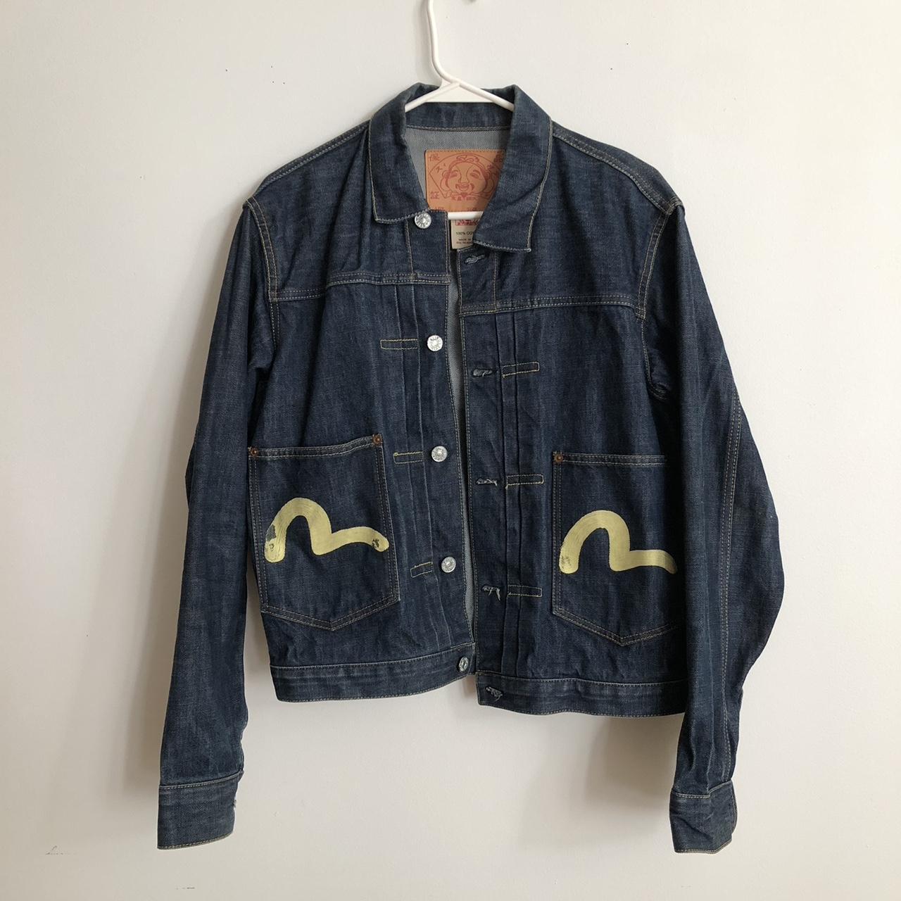 EVISU DENIM JACKET In good condition except fading... - Depop