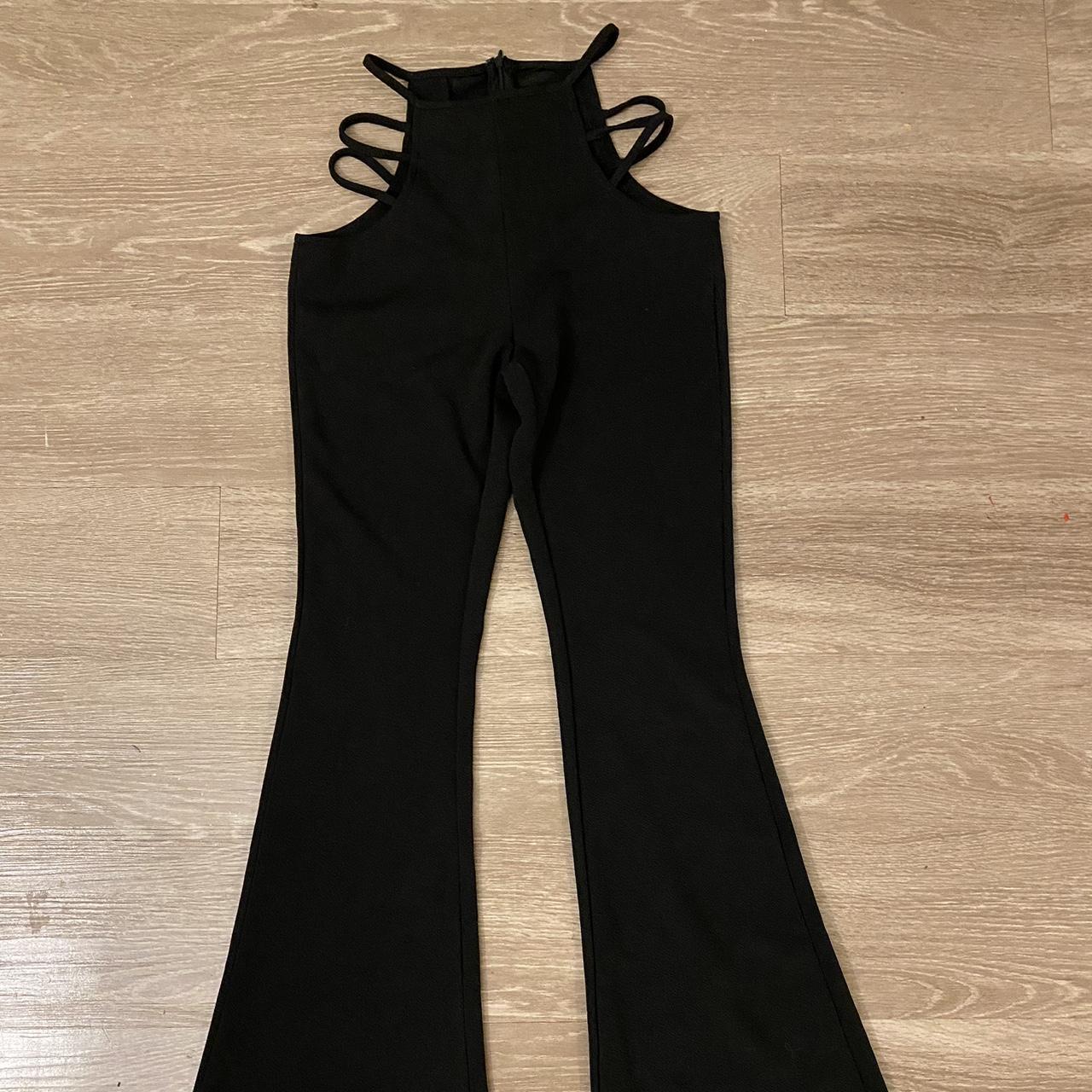 Black hip cut out pants - Depop