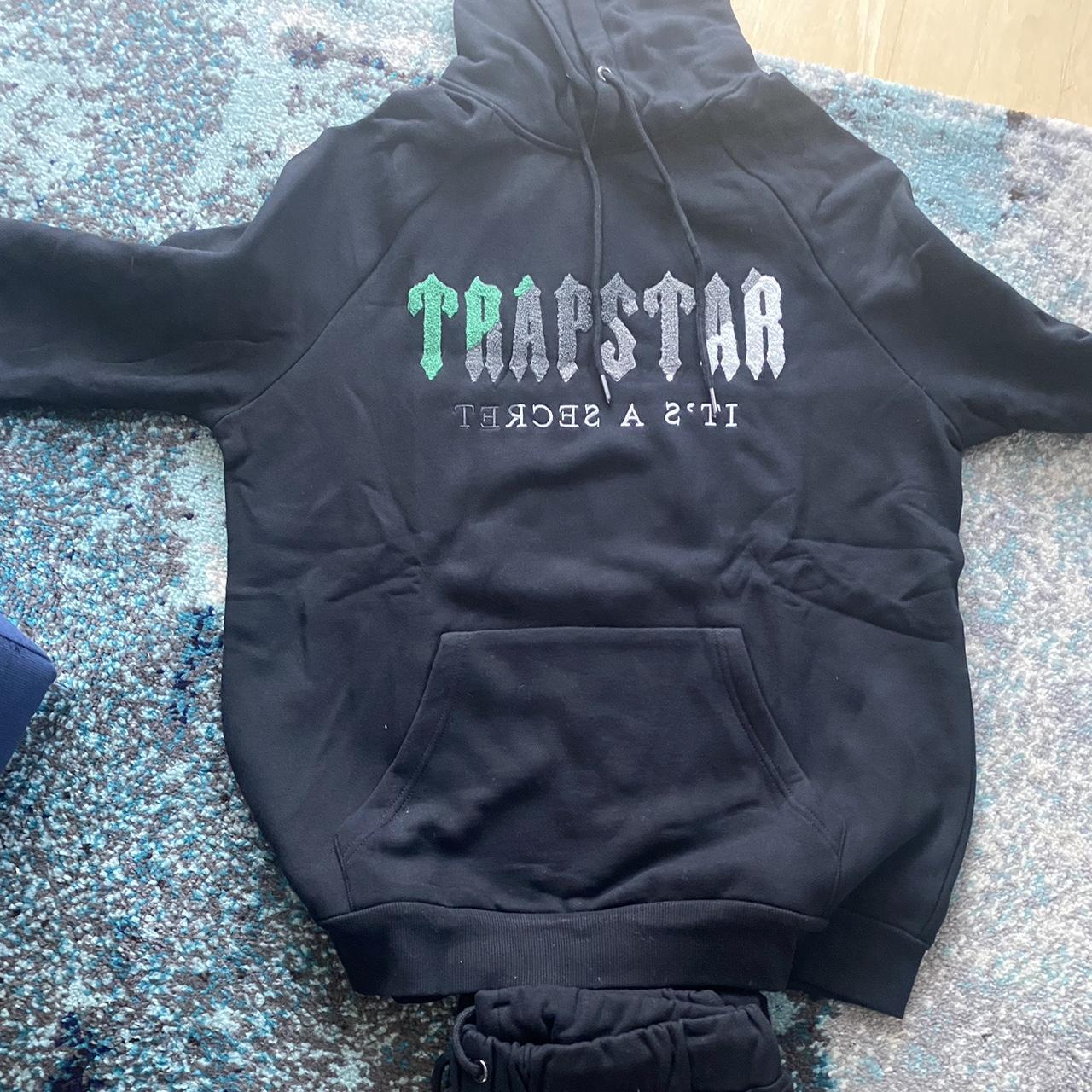 Trapstar black/green tracksuit 100% legit Size medium - Depop