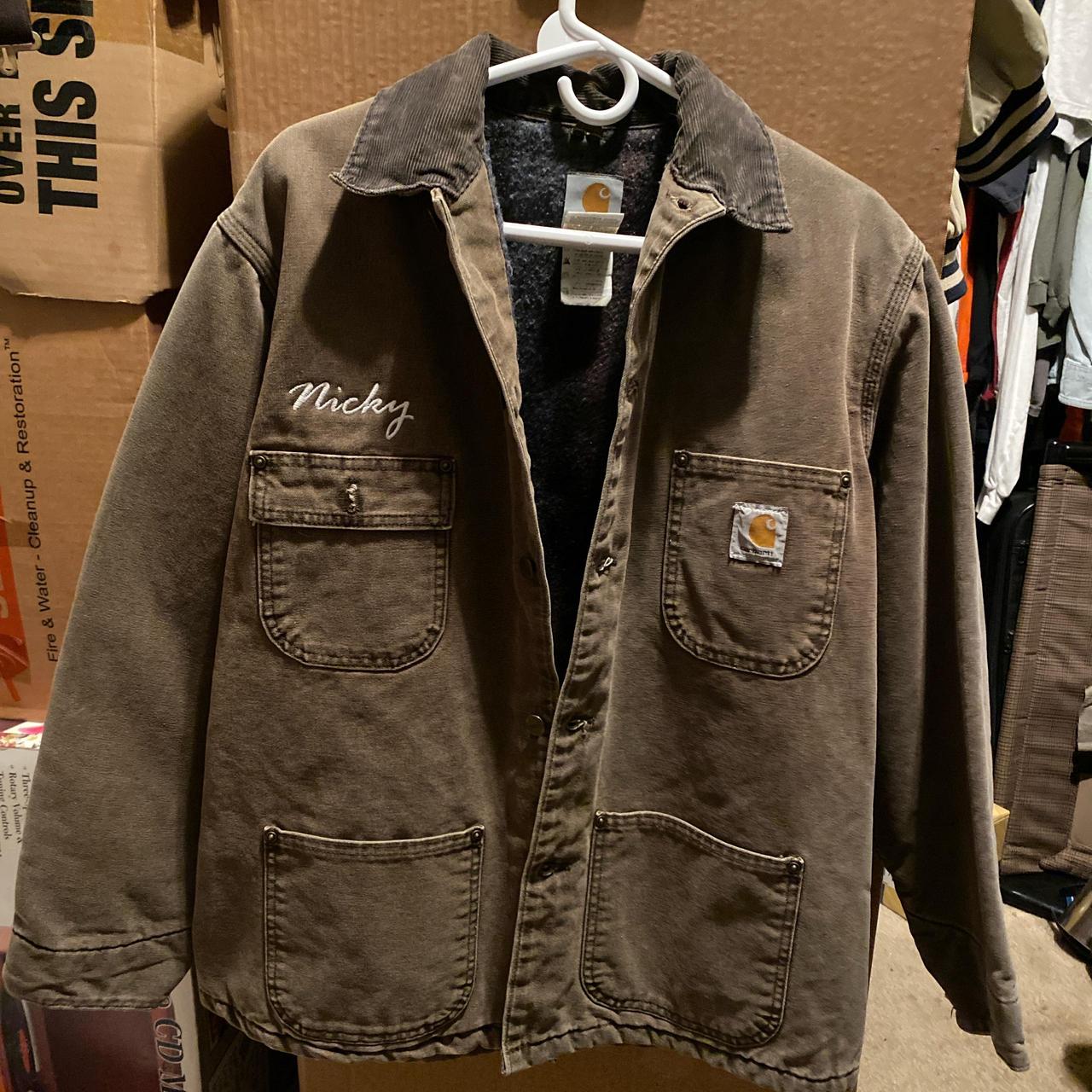Carhartt chocolate chore coat clean - Depop