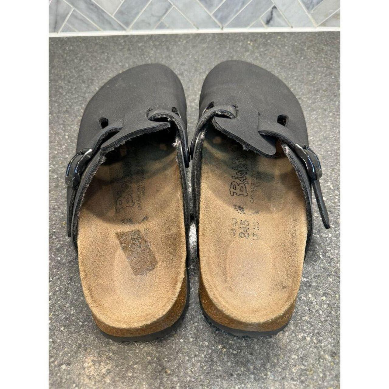 Birkis By Birkenstock Womens Black Leather Clogs... - Depop