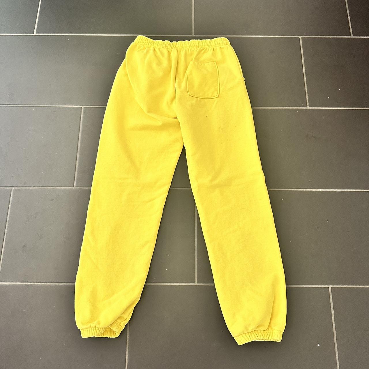 Sp5der Yellow Sweatpants, worn twice. 100%... - Depop