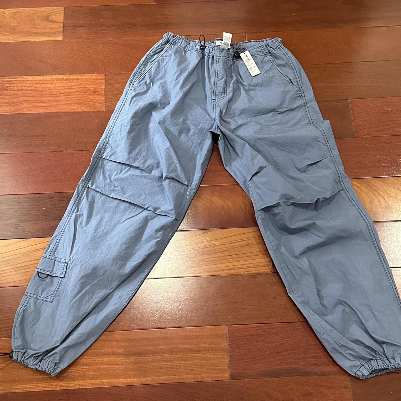 Blue garage parachute pants Y2K Has a baggy look - Depop