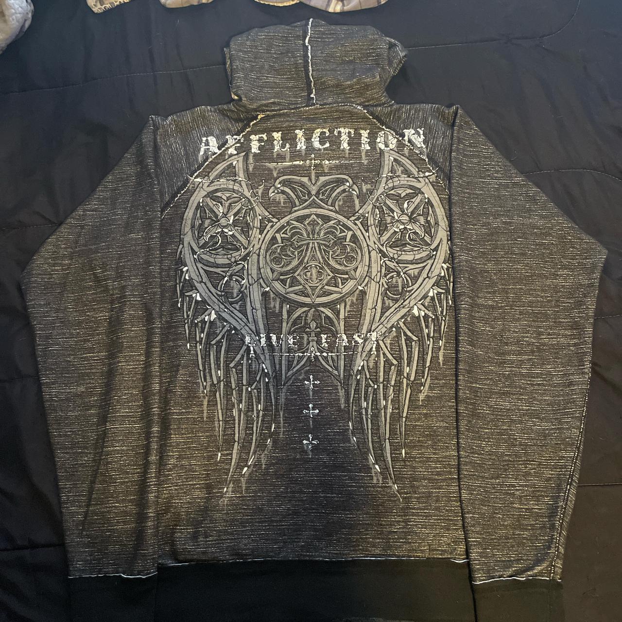 super clean double sided affliction jacket DM before... - Depop