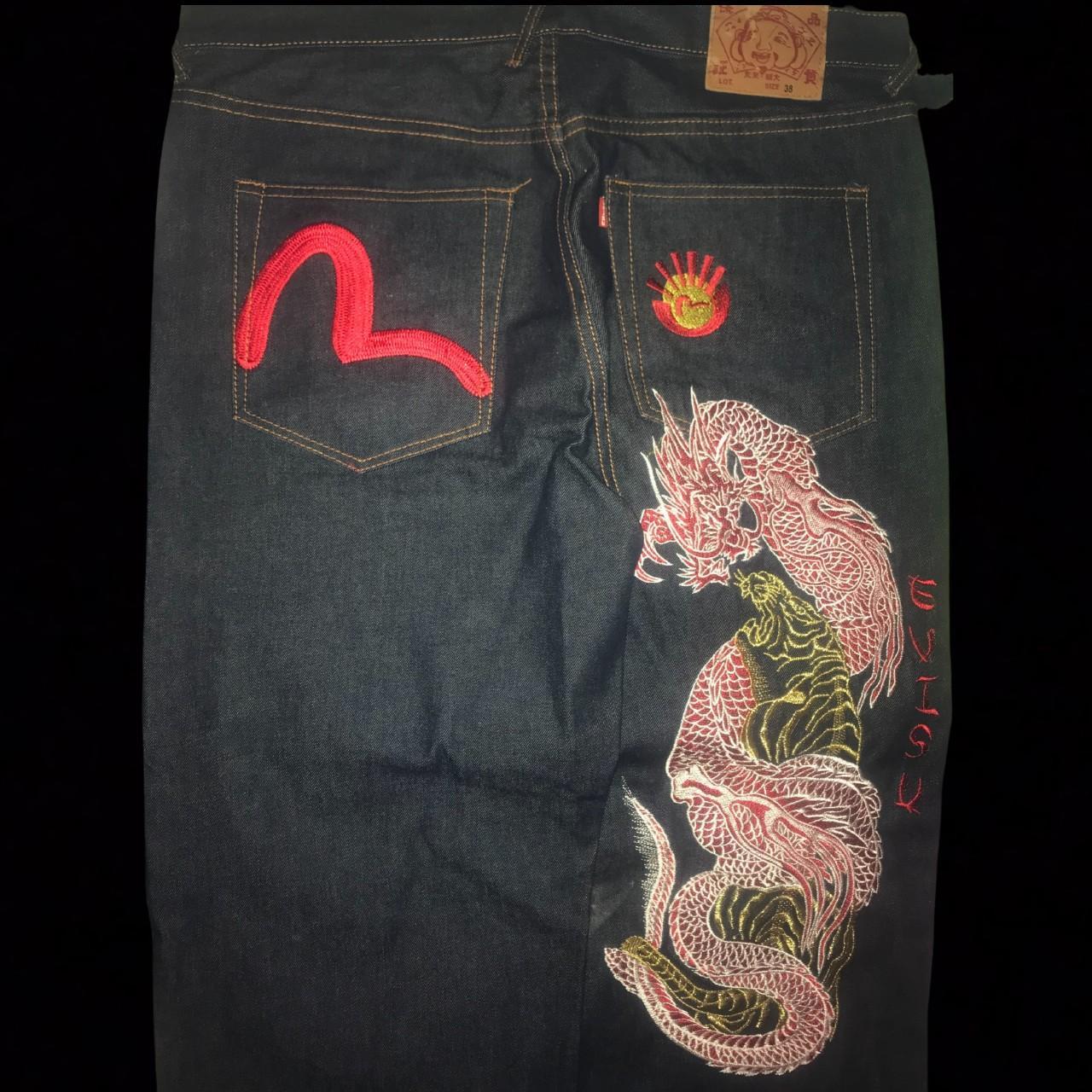 dragon evisu jeans wore these once or twice not rlly... - Depop