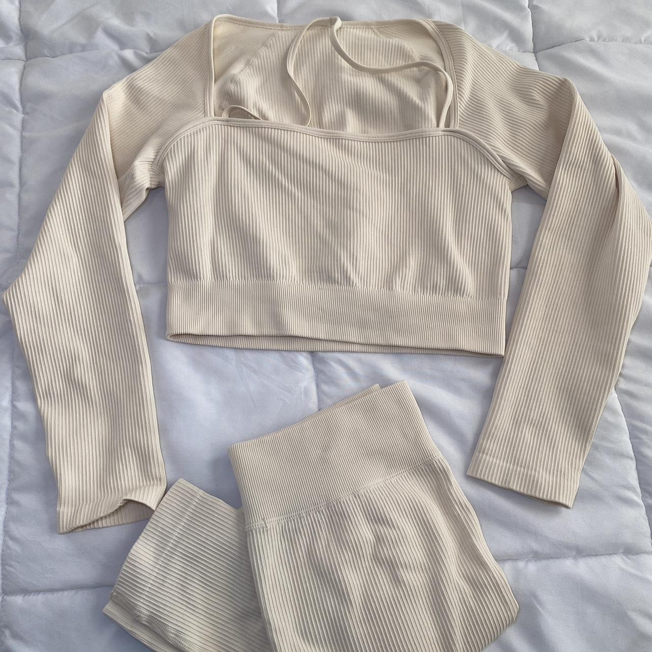 Women's Cream Jumpsuit | Depop