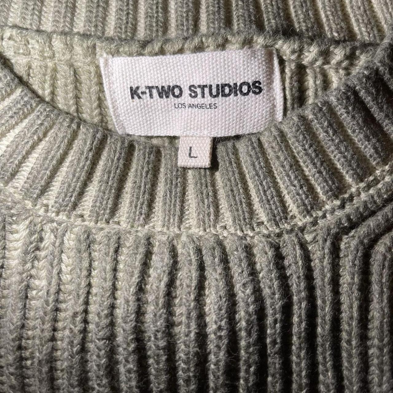 KTWO STUDIOS GREEN FISHERMAN KNIT SIZE LARGE worn... - Depop