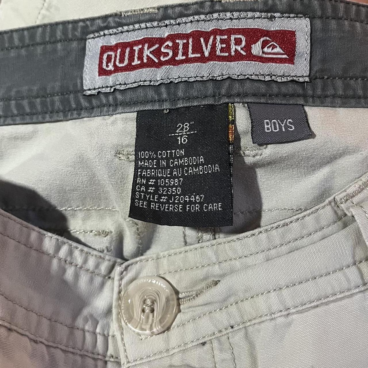 Quiksilver boys light cream colored cargo... - Depop