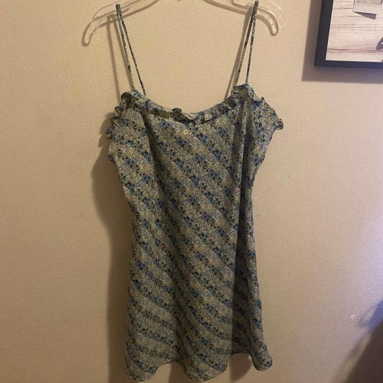 Rampage Women's Green and Blue Dress | Depop