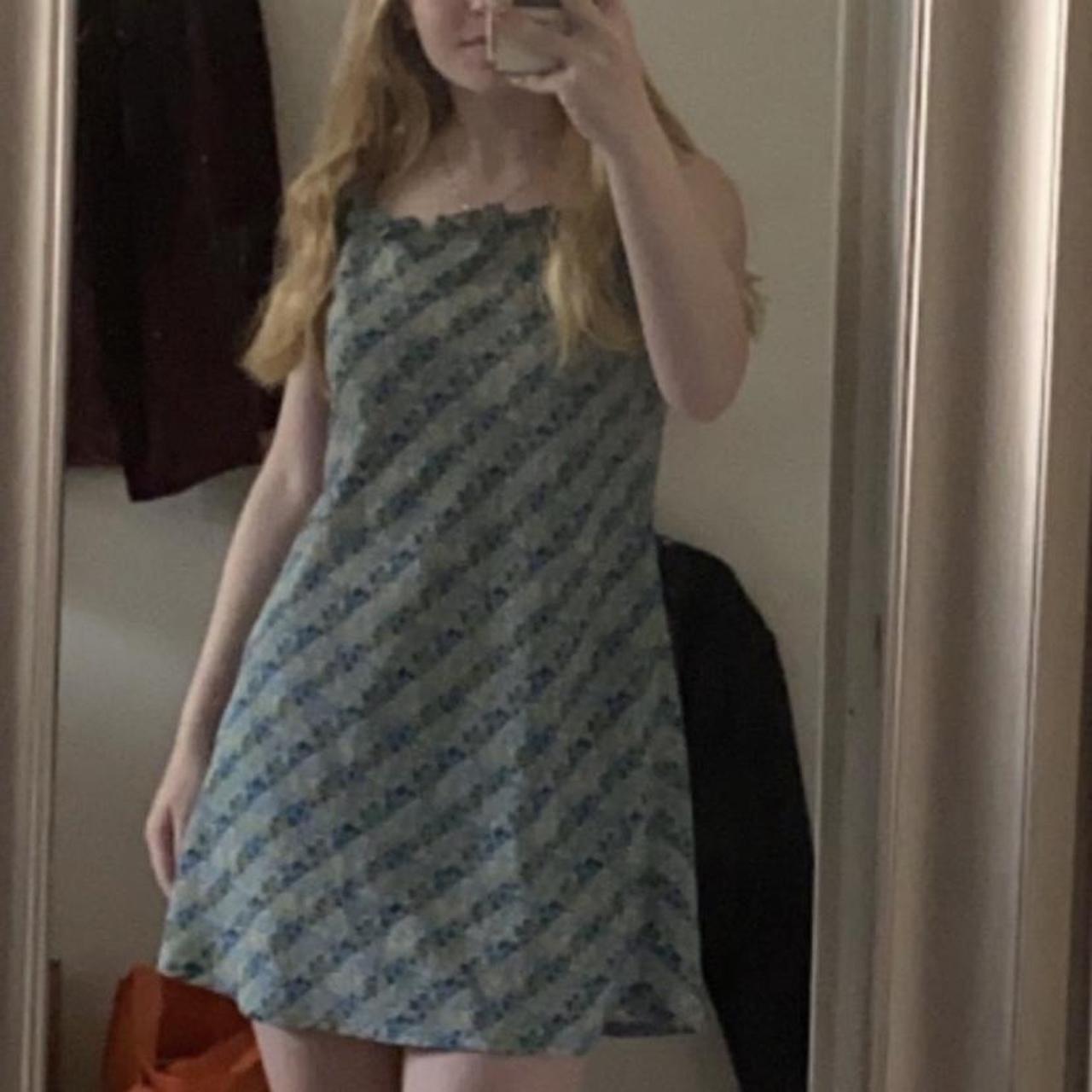 Rampage Women's Green and Blue Dress | Depop