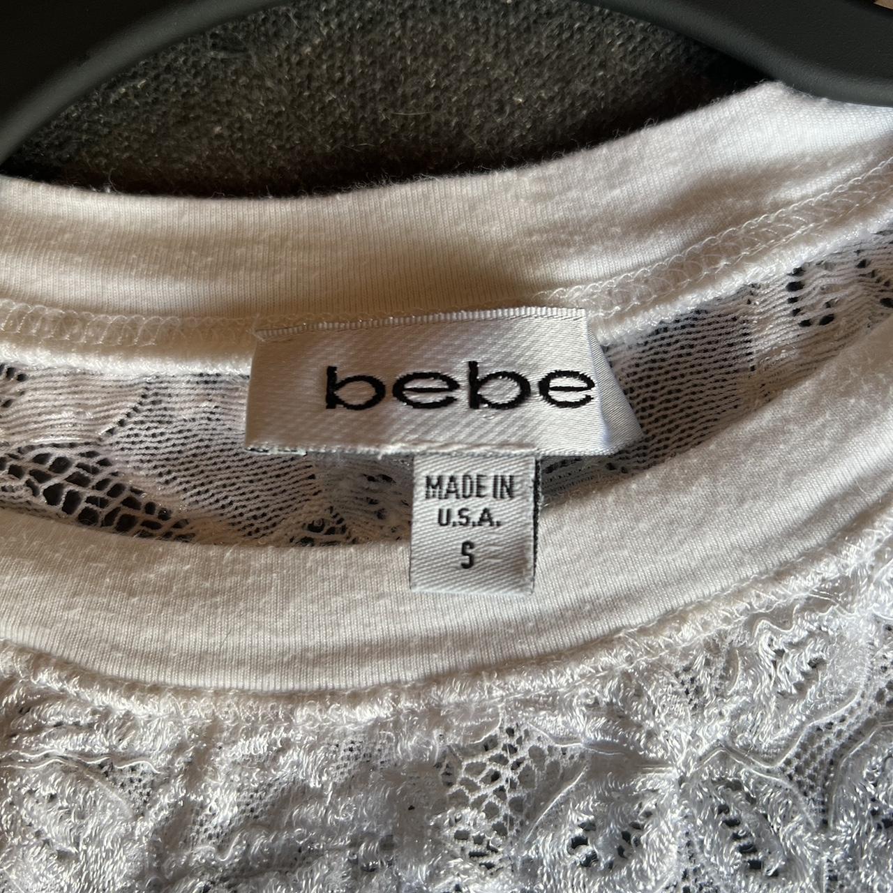 White Bebe cropped Tee - Depop