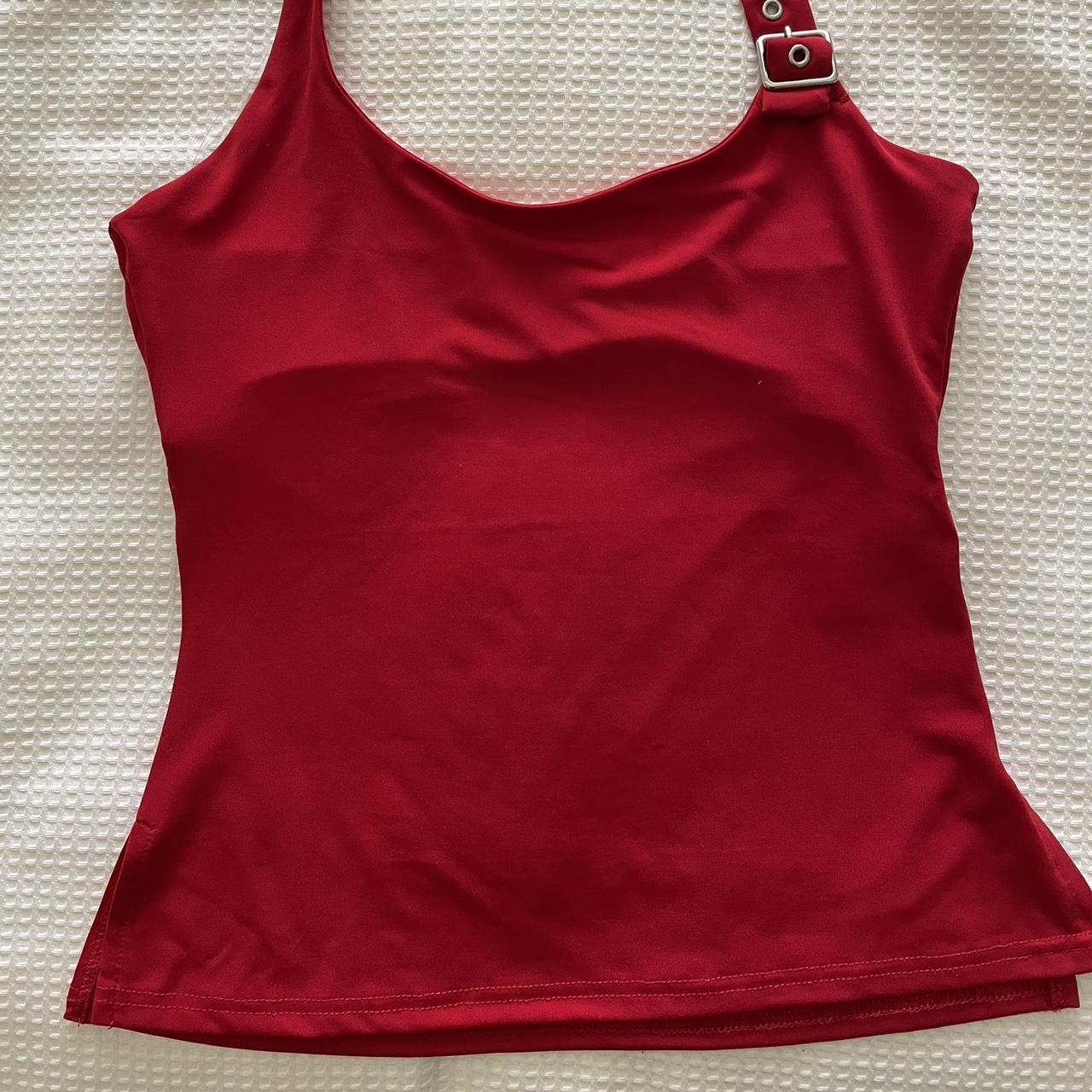 Red buckle halter top size small Purchased recently... - Depop