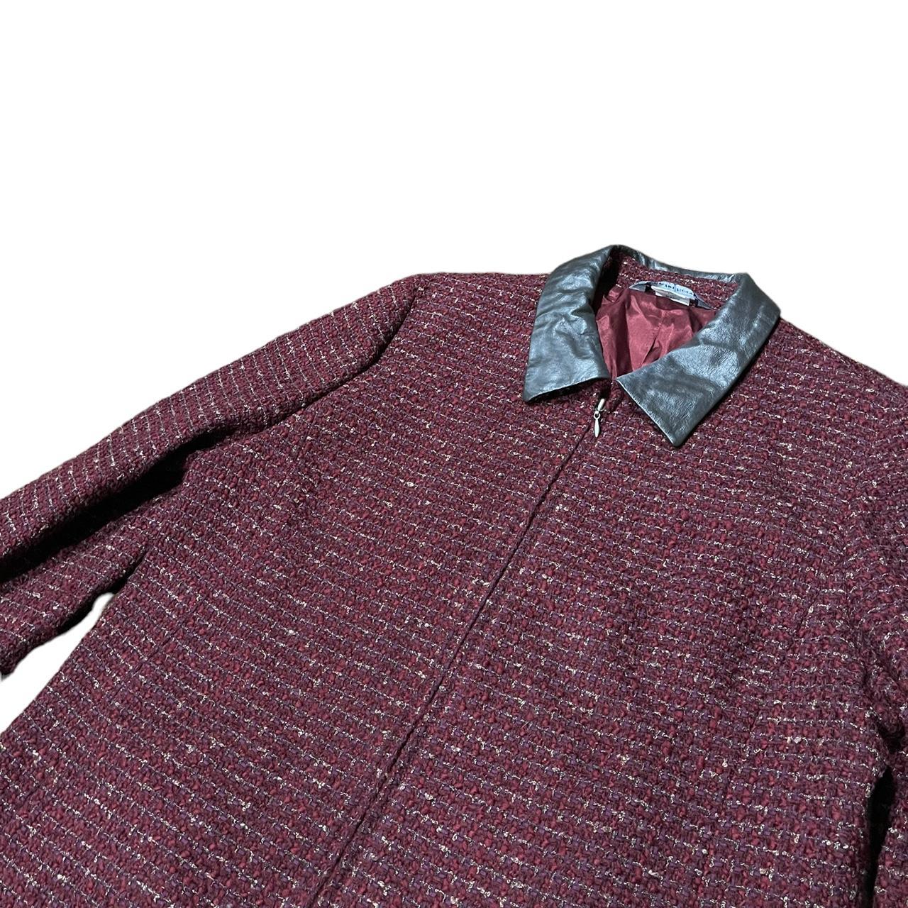 Austin Reed Women's Burgundy and Black Jacket | Depop