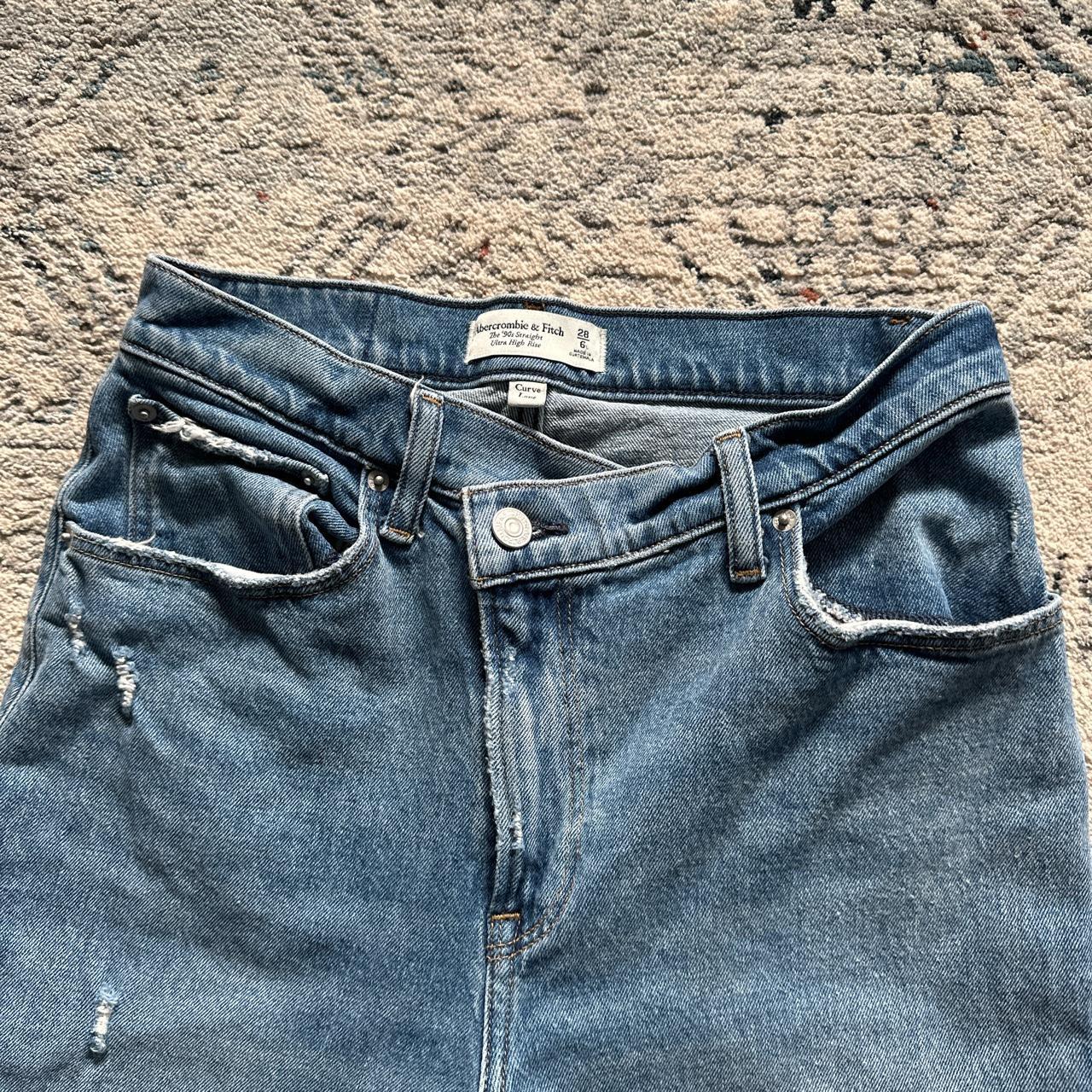 Abercrombie and Fitch Cross waist straight leg curve... - Depop