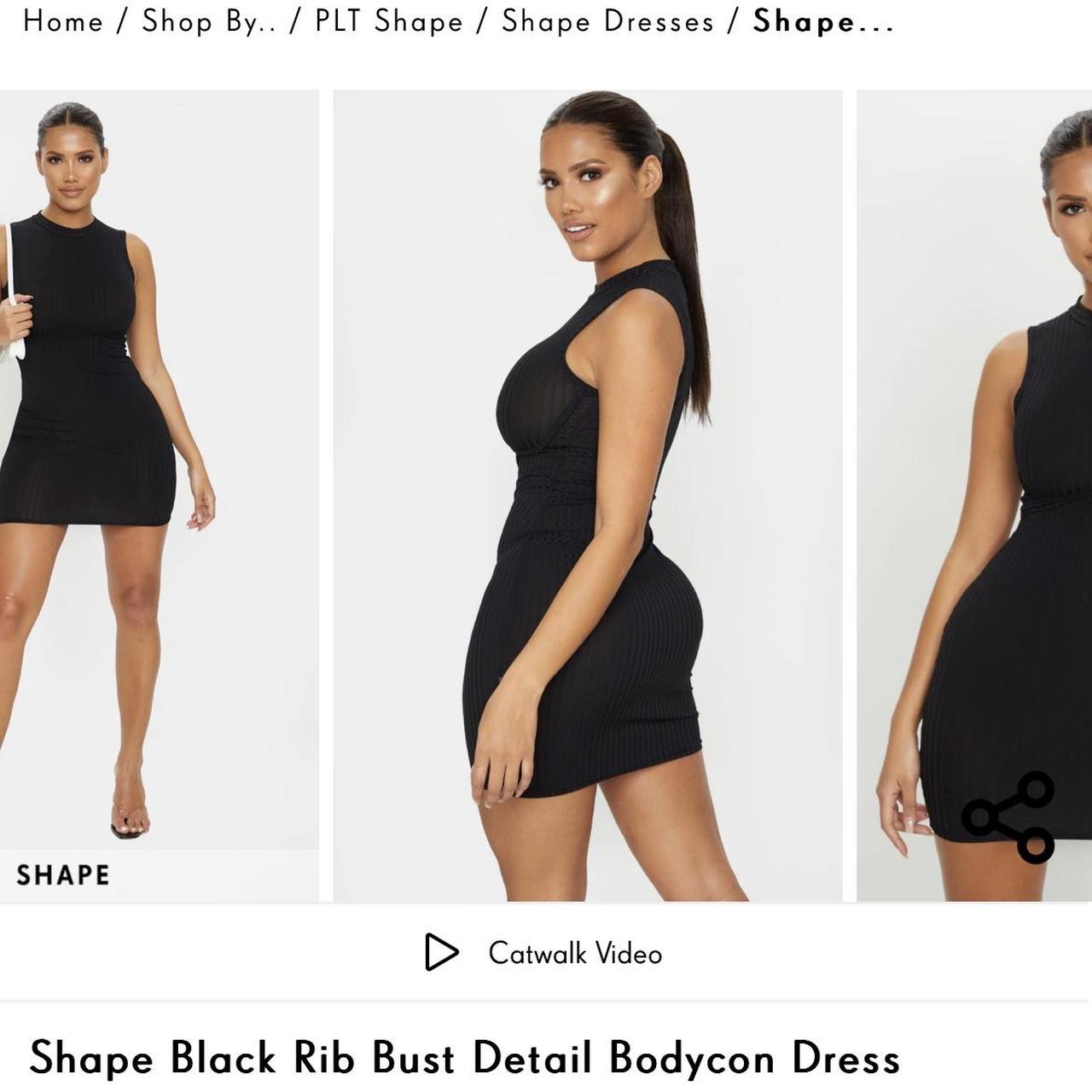 PrettyLittleThing black bust detail bodycon... - Depop