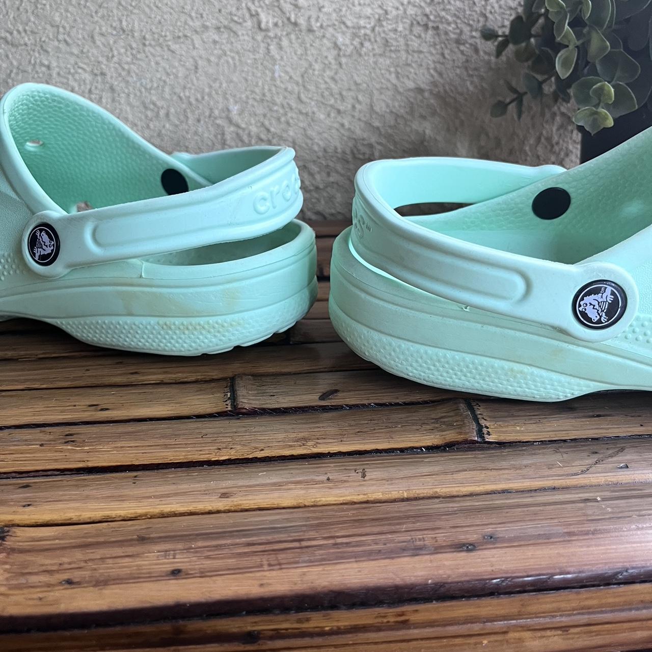 Crocs Unisex Teal/mint Clogs Men’s size 7 Women’s... - Depop