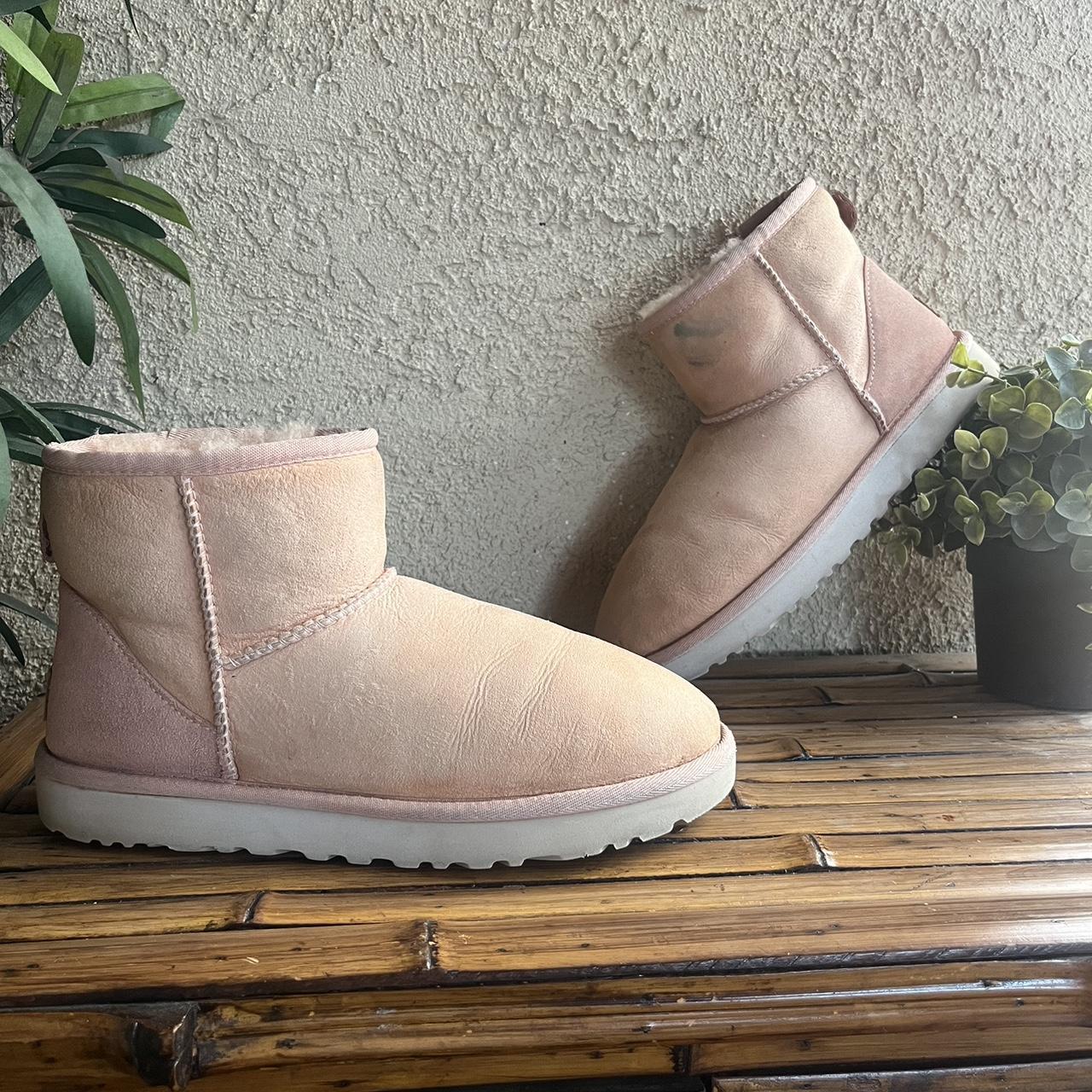 UGG Classic Ultra Mini Pink Boots Women’s size 8... - Depop