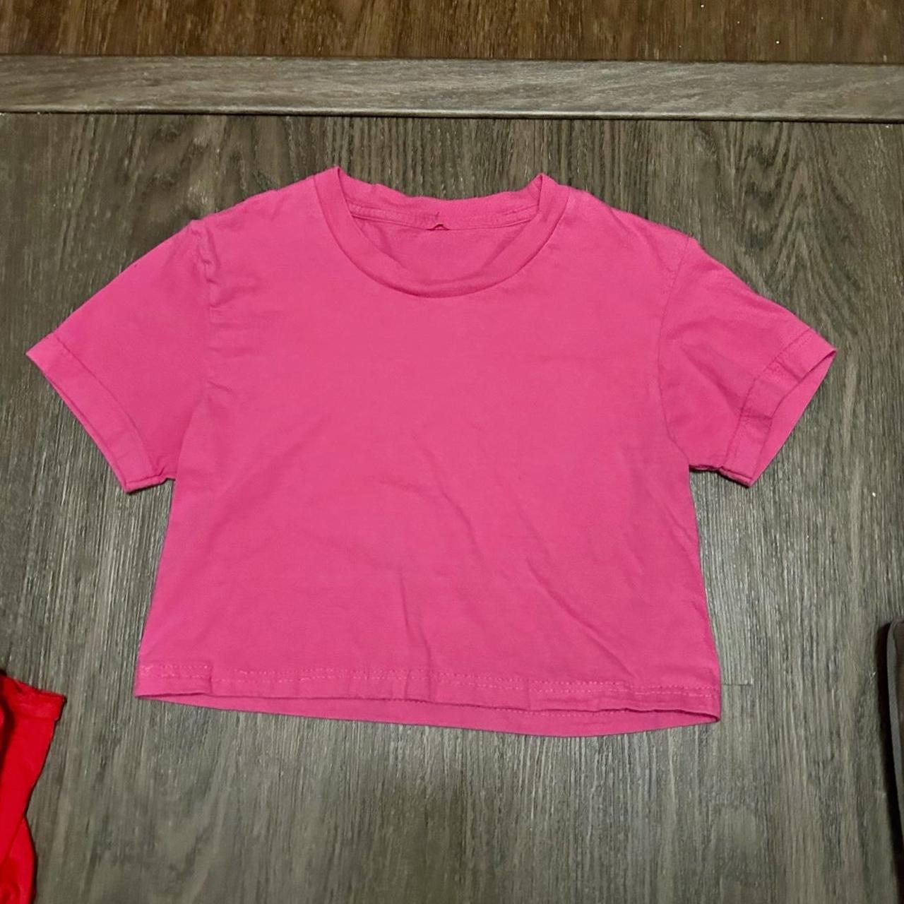 Pink baby tee. No tag. Fits US XS/S #Pink #Babytee... - Depop