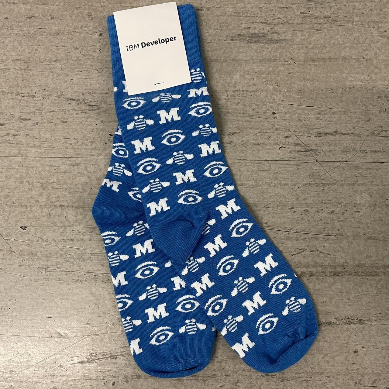 IBM Developer bee print socks, made in USA brand new... - Depop