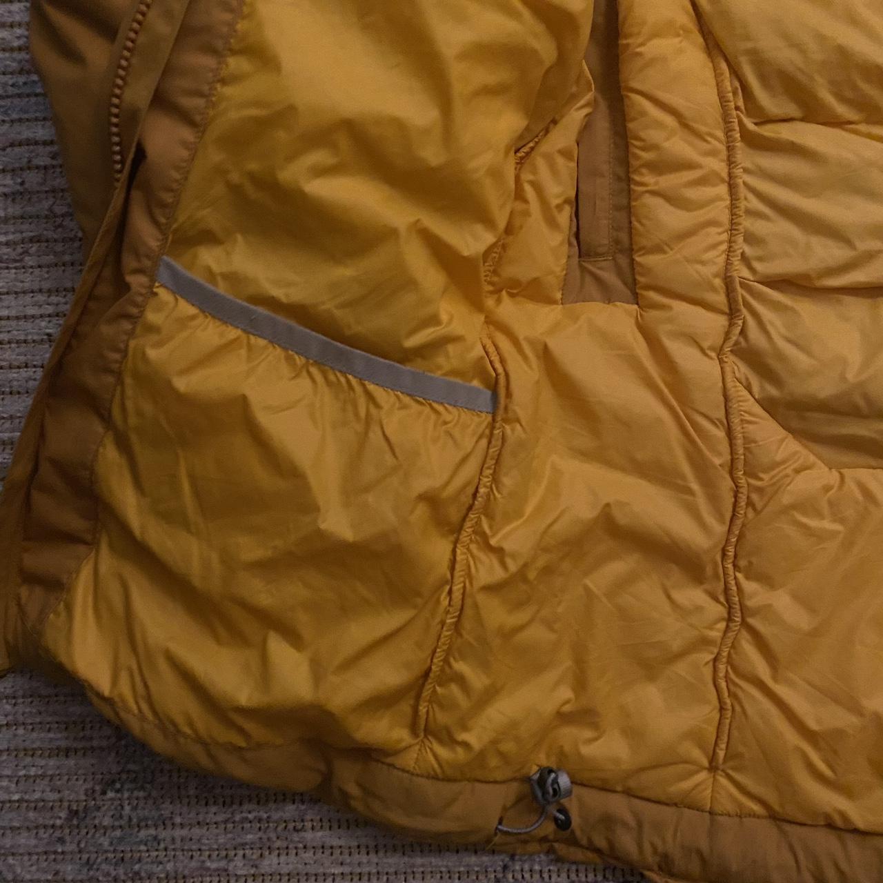 yellow rei medium jacket w/ down feathers & waterproof | Depop