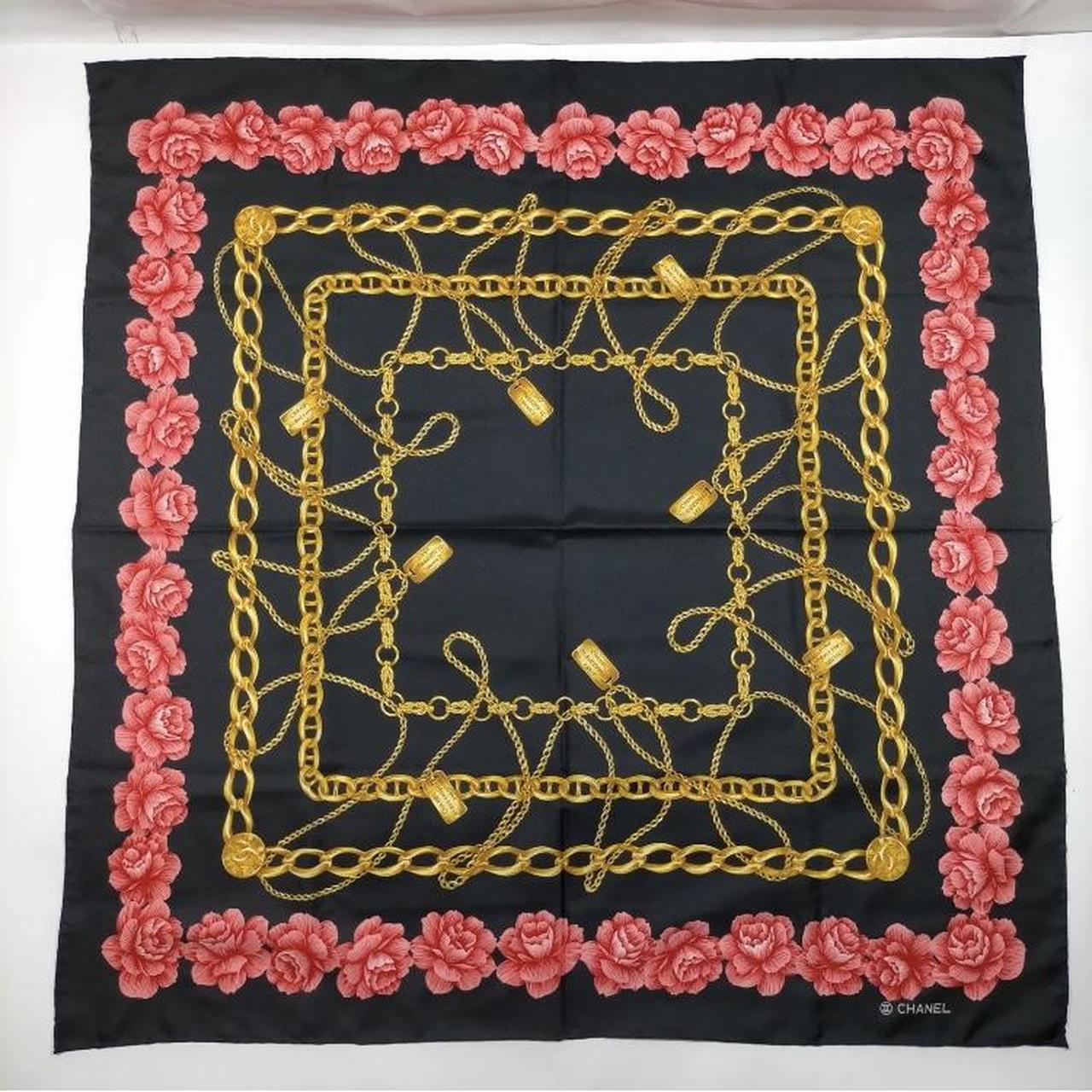 Authentic Large Silk Vintage Chanel scarf... - Depop
