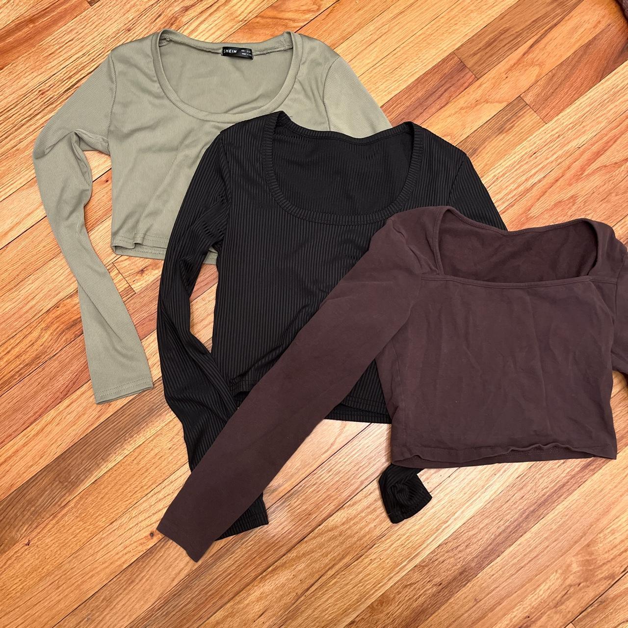 SHEIN CROPPED LONG SLEEVE BUNDLE ALL SIZE SMALL in... - Depop