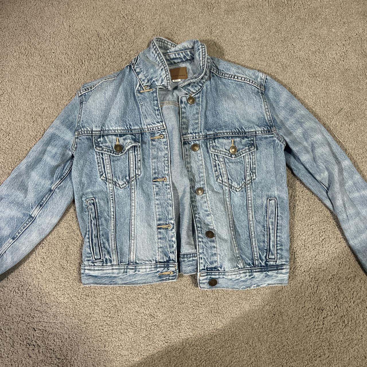 American Eagle jean jacket color: light wash size:... - Depop