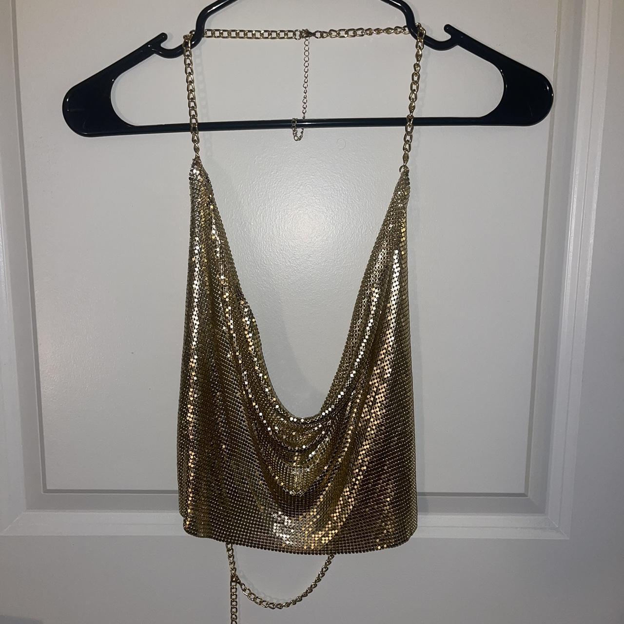 Gold Chainmail Top - gorgeous going out top (could... - Depop