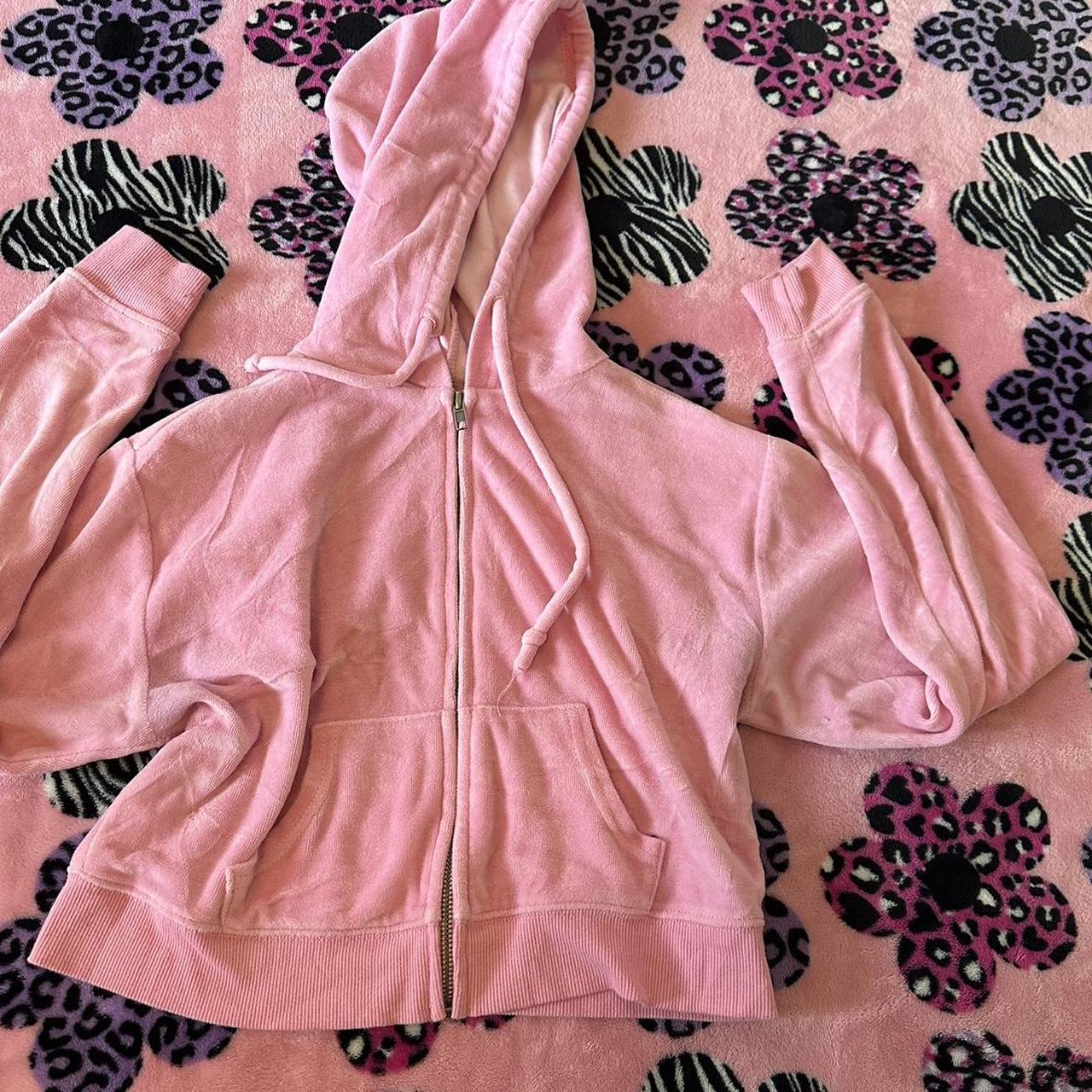 Pink Cropped Zip Up! ★ Worn a couple of times.... - Depop