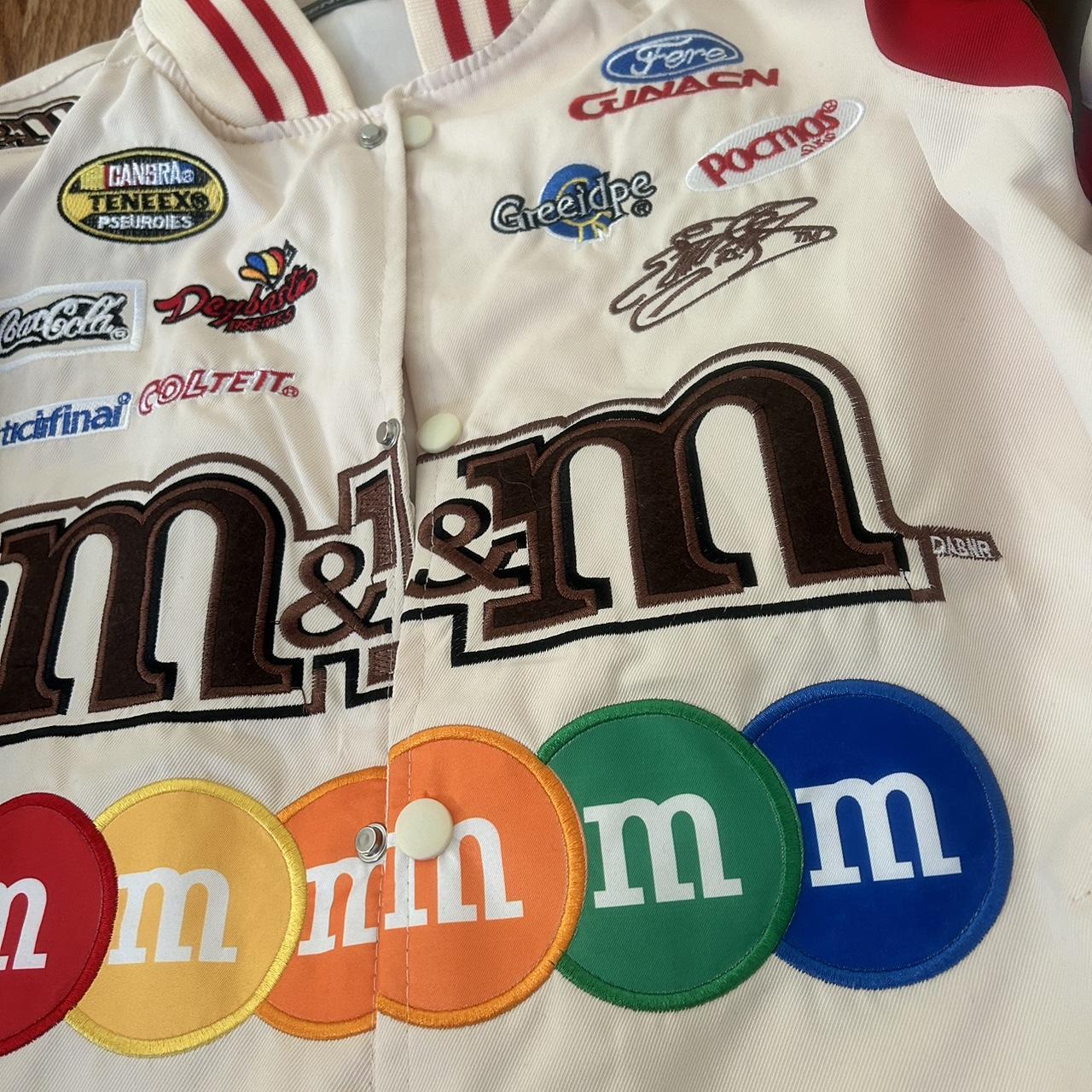 New M&M Racing Jacket- XL - white and multi-coloured... - Depop