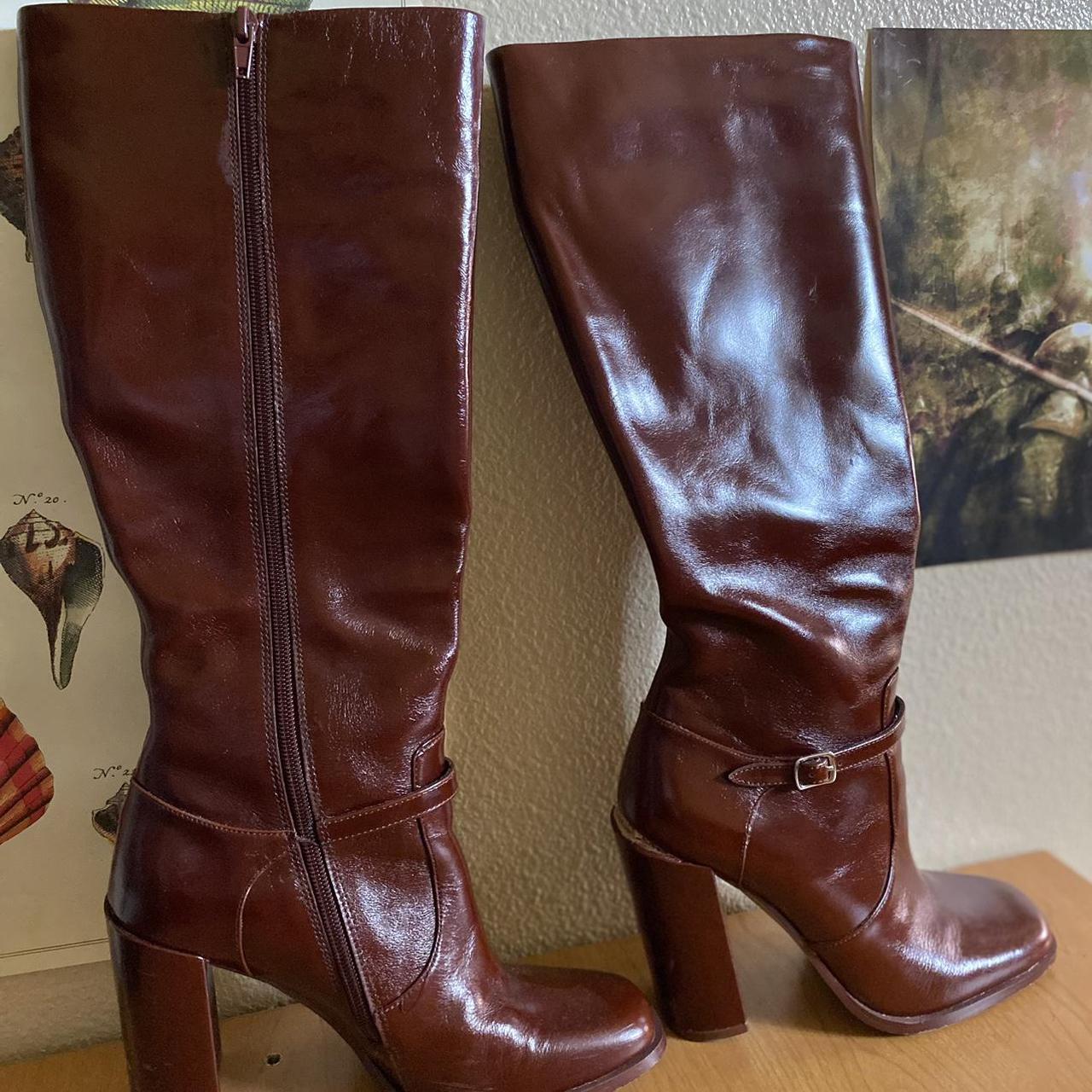 Steve Madden Adalyn Dark Red Boots **only worn... - Depop