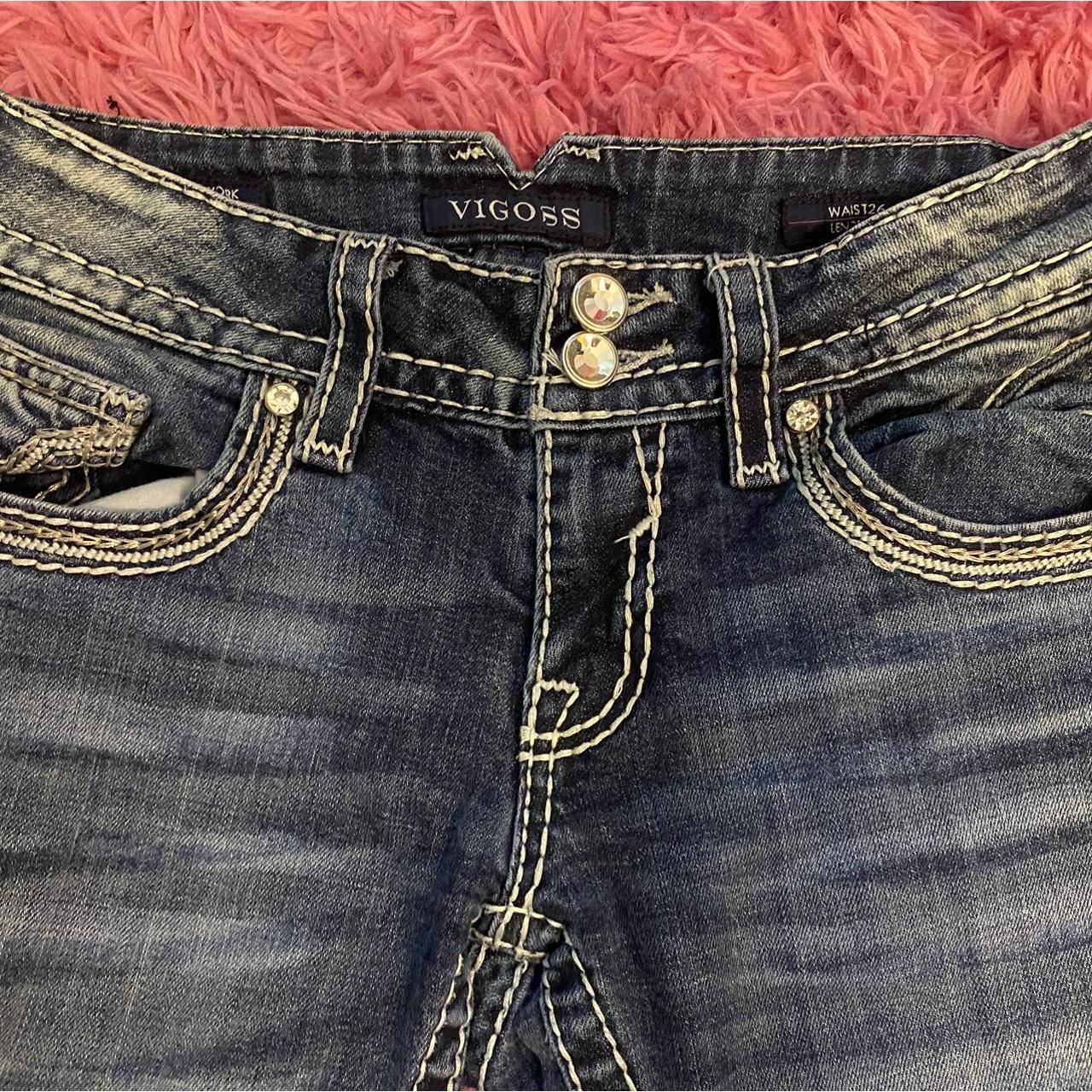 Vigoss Women's Blue and White Jeans | Depop