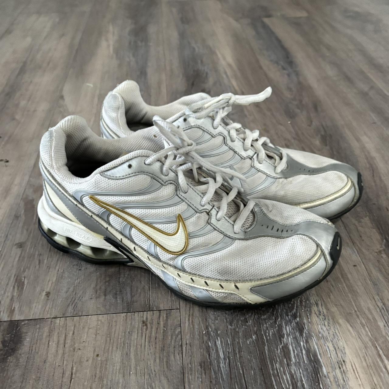 Nike Reax Run 3 white/gold running shoes. Super... - Depop