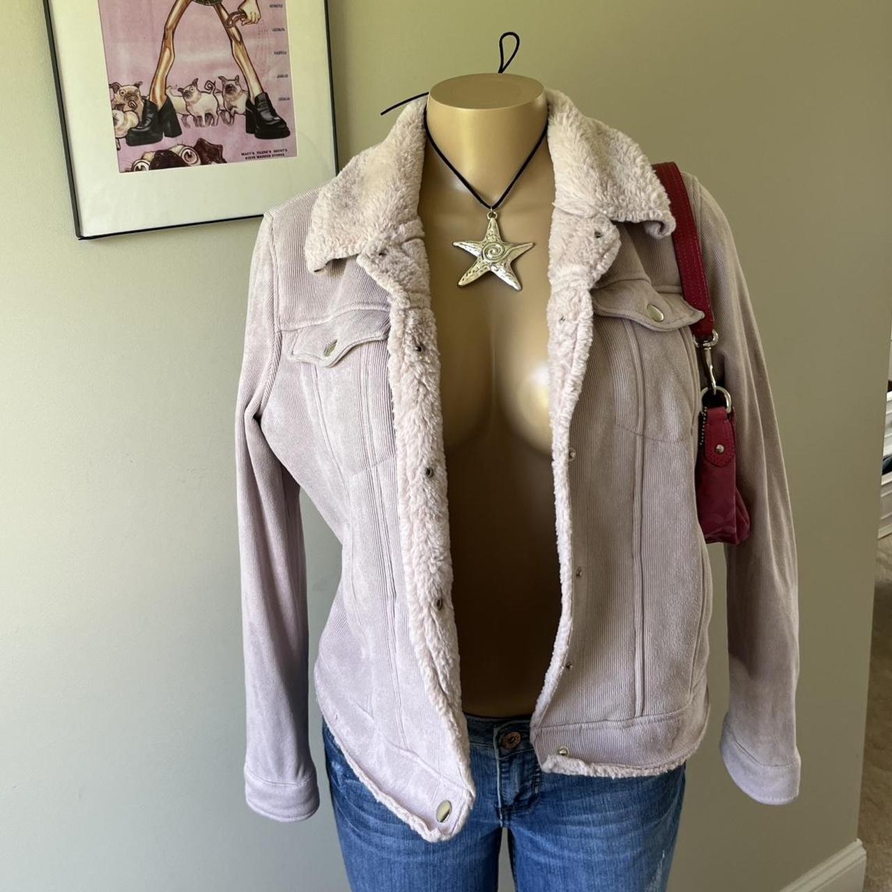 cute baby pink fur lined jacket Gorgeous soft pink... | Depop