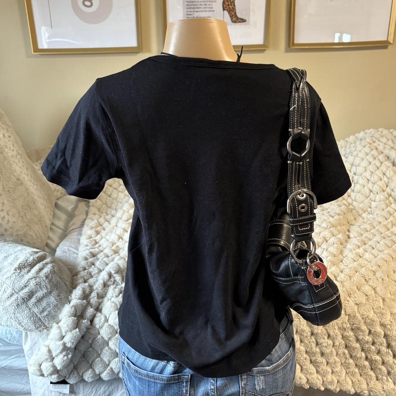 Y2K 2000s grunge mcbling black cat short sleeve... | Depop